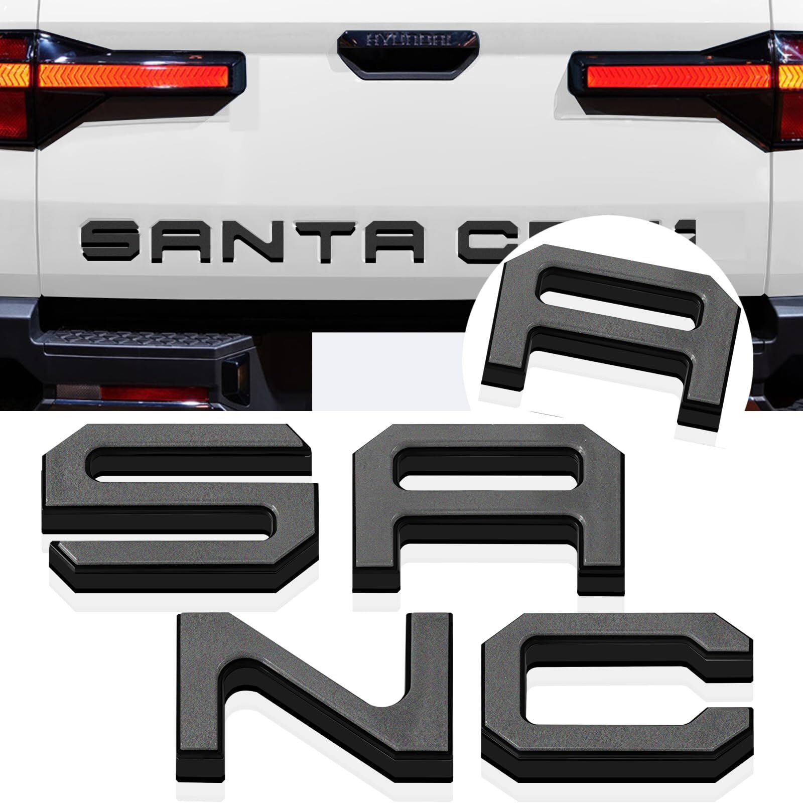 Tailgate Inserts Letters Compatible for 2022 2023 2024 Santa Cruz 3D ...