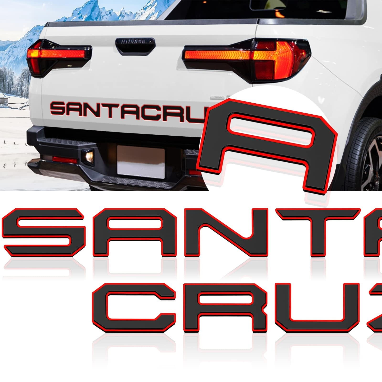 Tailgate Inserts Letters Compatible for 2022 2023 2024 Santa Cruz 3D ...