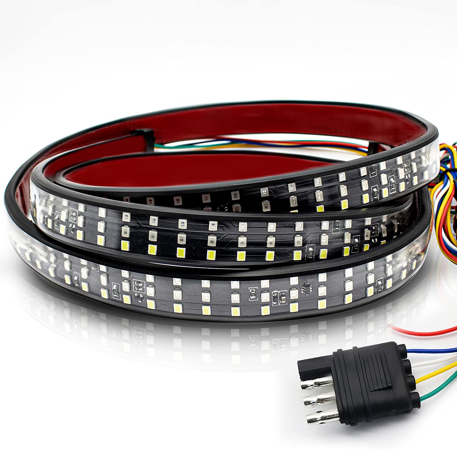 Tailgate Light Bar 60 Inch Triple Row Tail Light bar for Pickup Trailer SUV RV Van Full Function ...