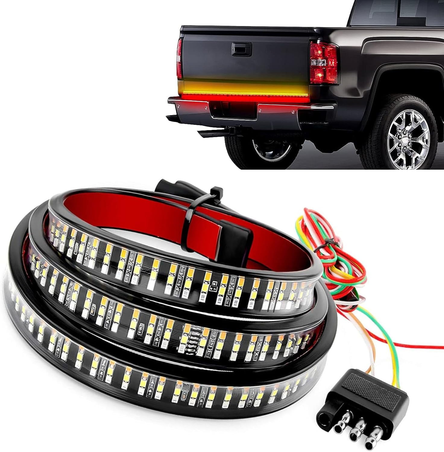 Tailgate Light Bar, 60" LED Brake Turn Signal Reverse Light Strip ...