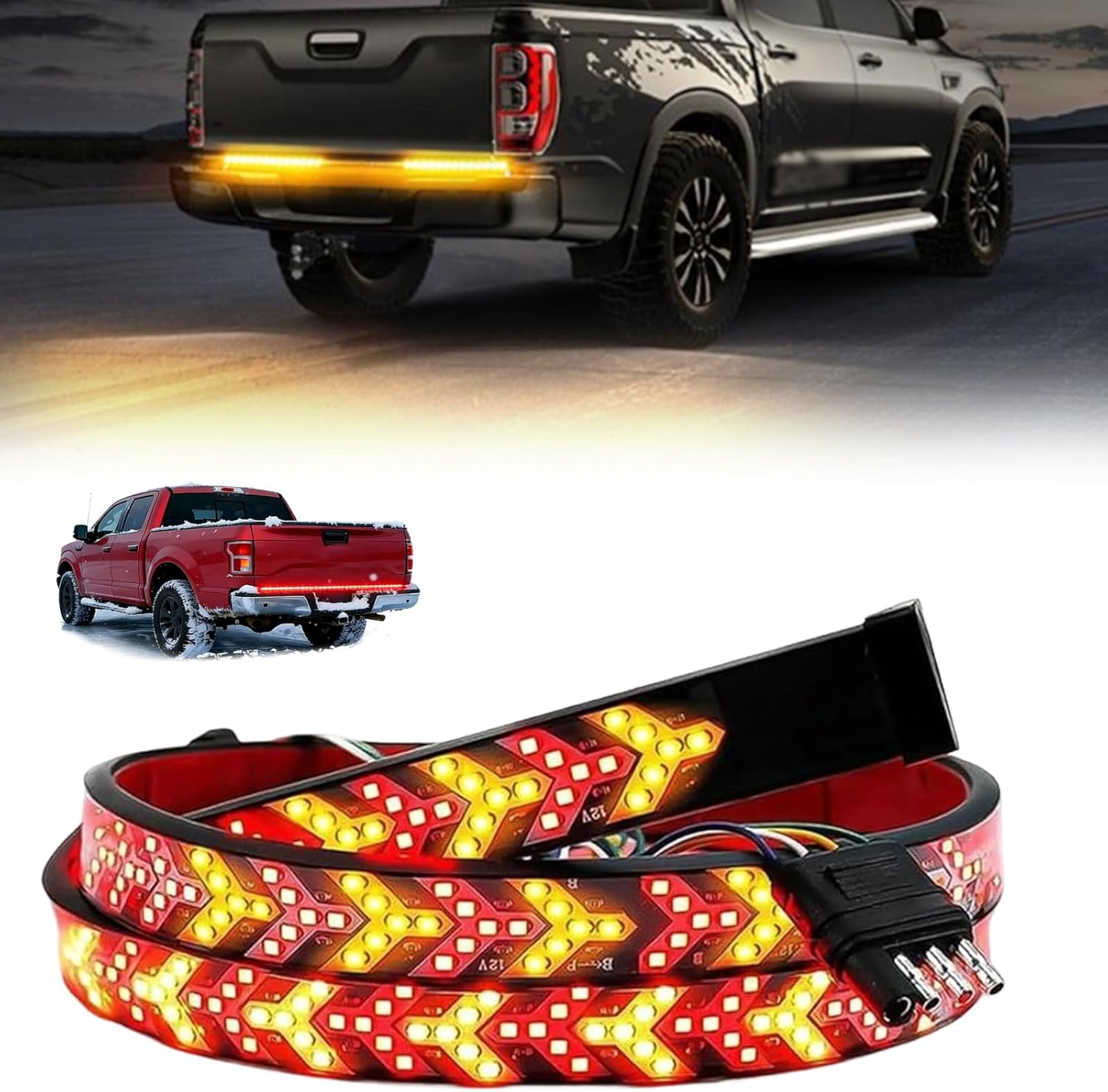 Tailgate Light Bar, for Pickup Trailer SUV RV Van Full Function Red ...