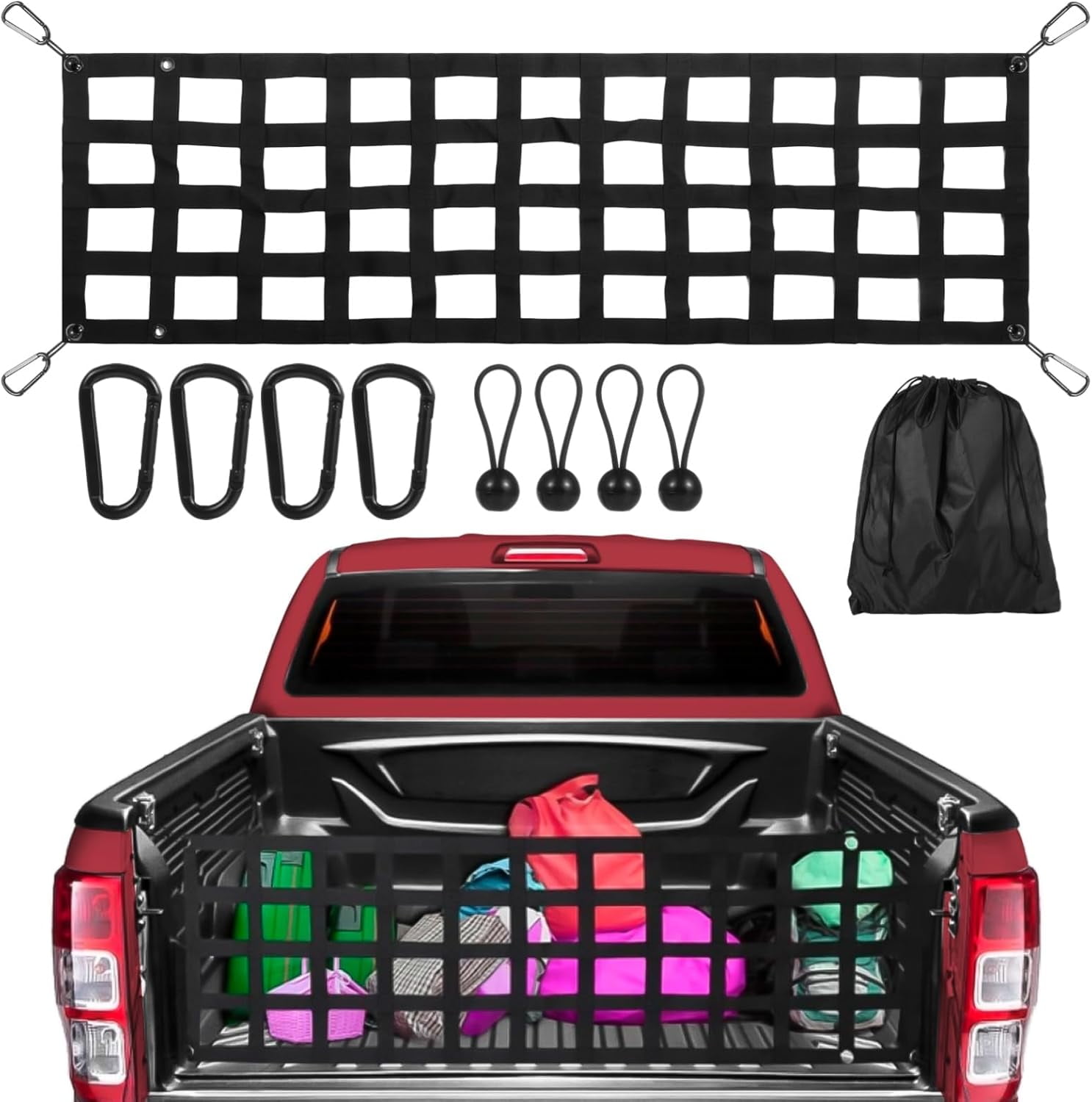 Tailgate Net for Full Size Truck - 60'' x 18'' Heavy Duty Cargo Net ...