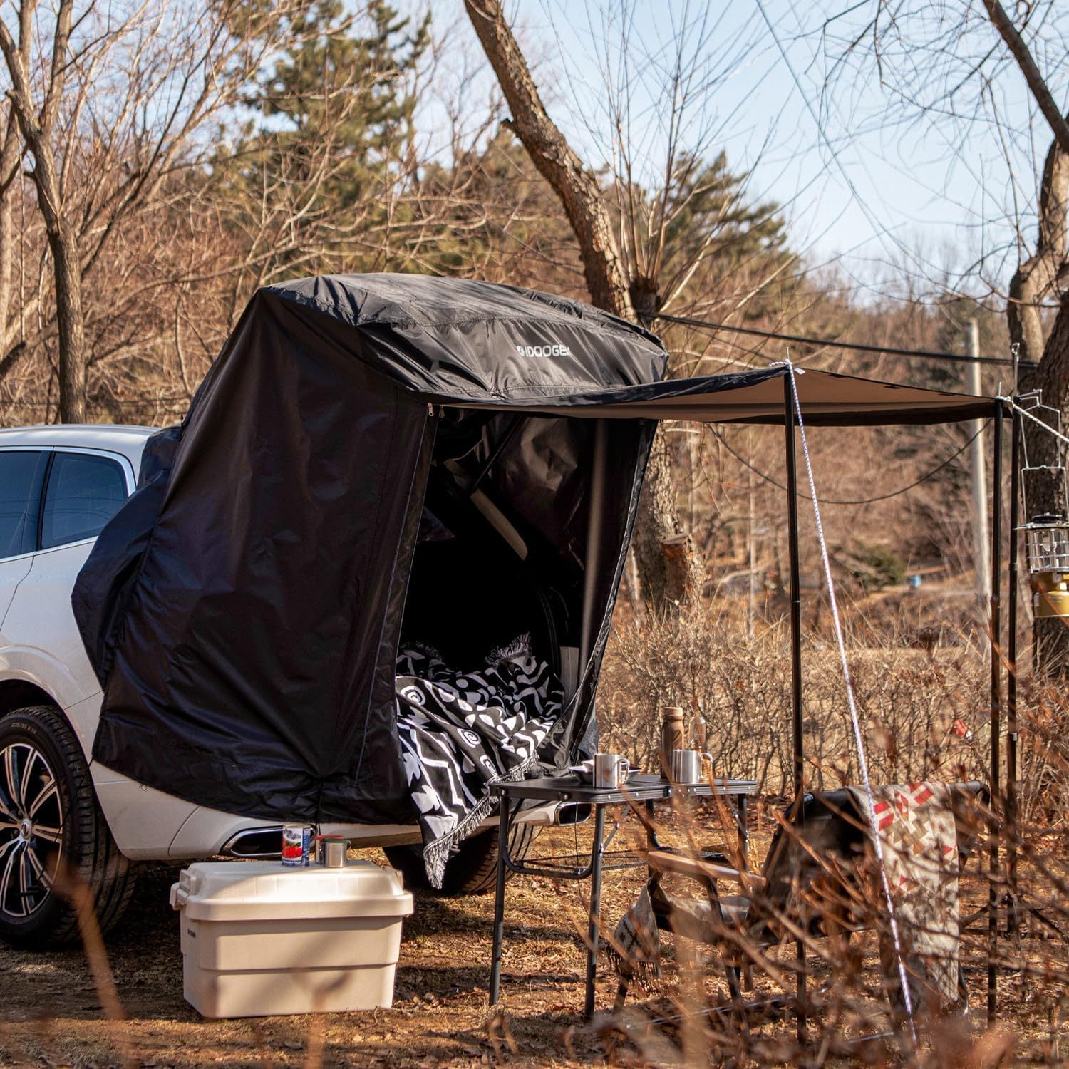 Tailgate Tent for SUV, SUV Tent with Awning Shade & Screen Net,Car Roof ...