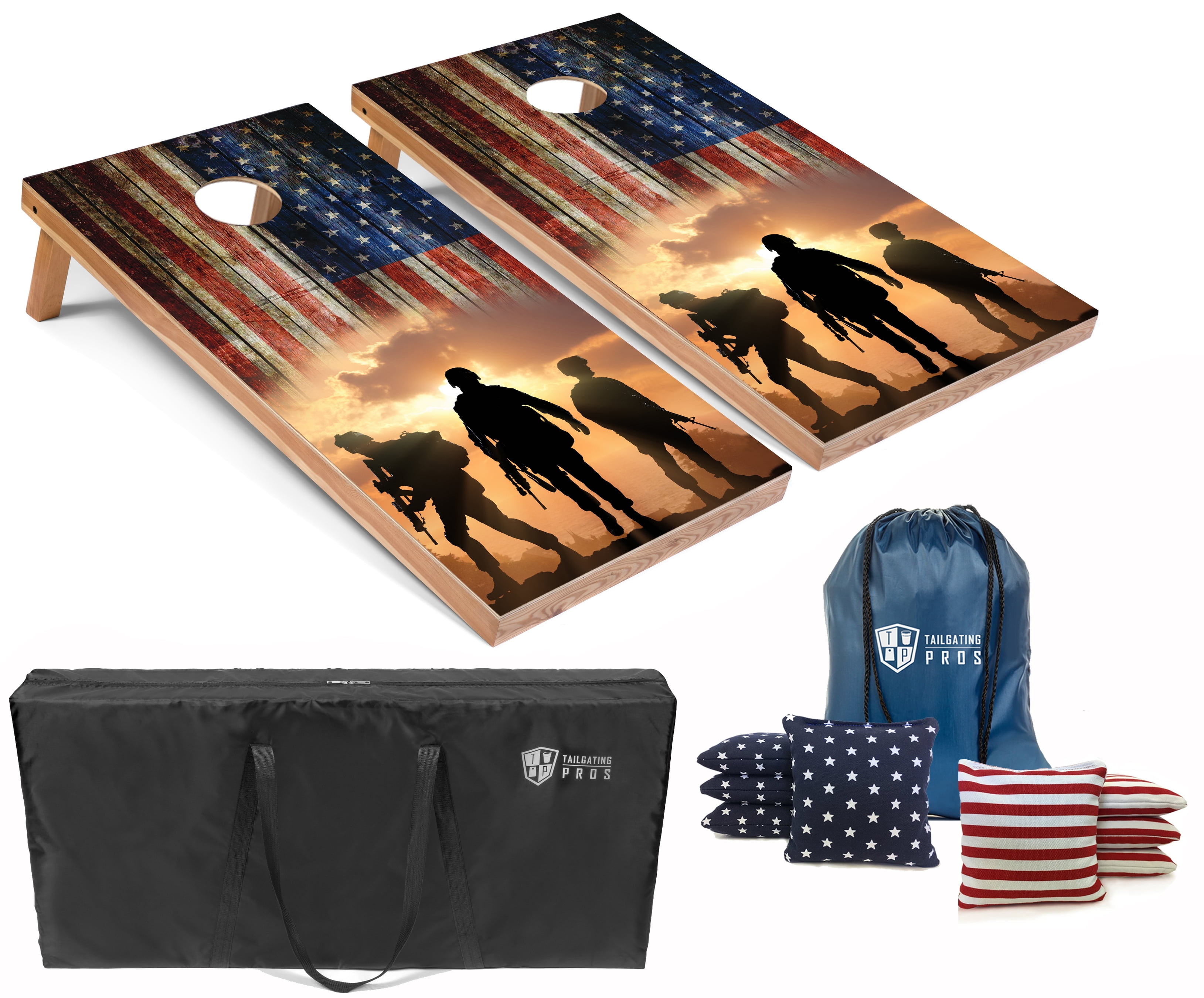 Tailgating Pros Corn Hole Board Set w/Bean Bags and Carrying Case-4'x2 ...