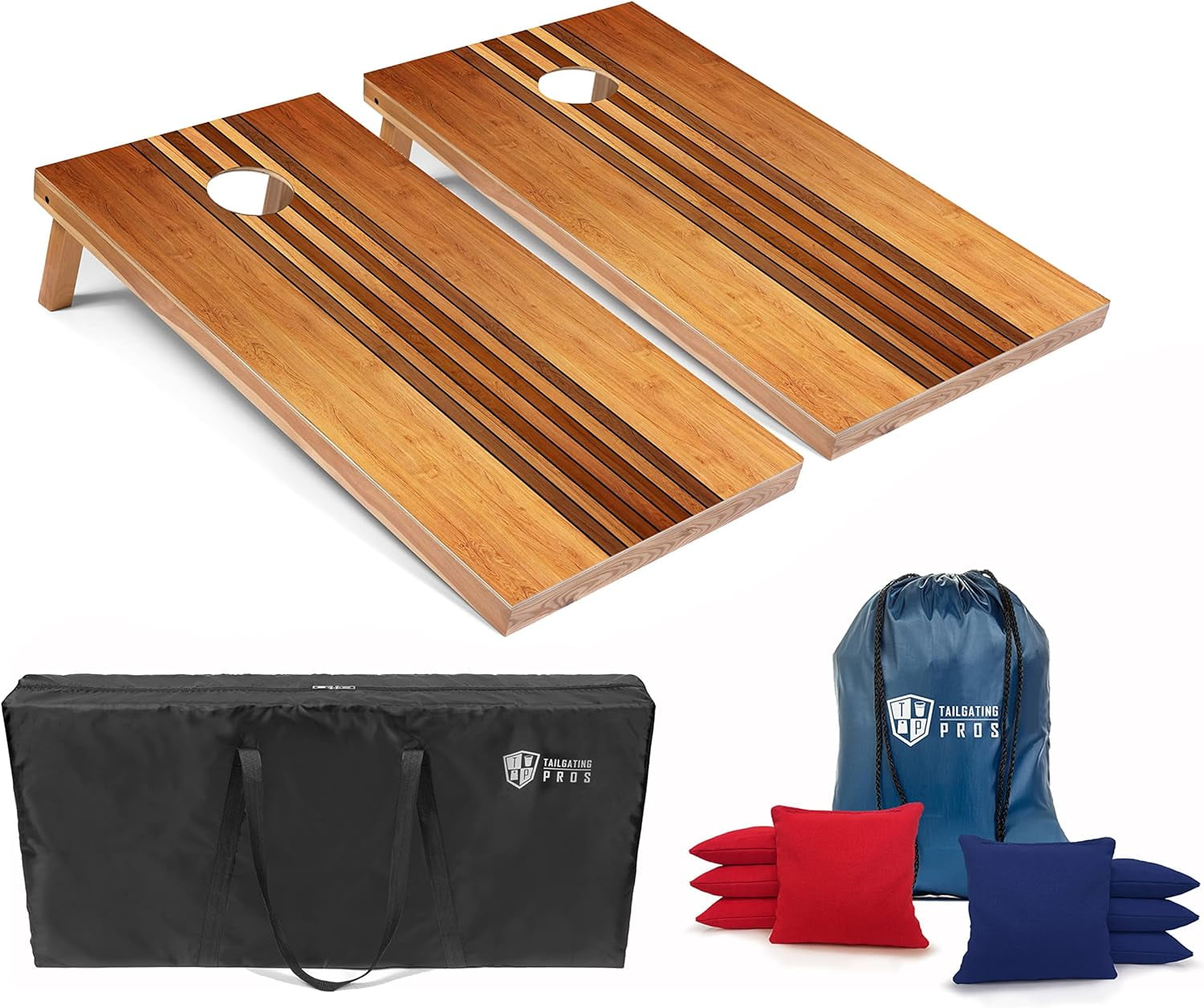 Tailgating Pros Corn Hole Board Set with Bean Bags & Carrying Case - 4 ...