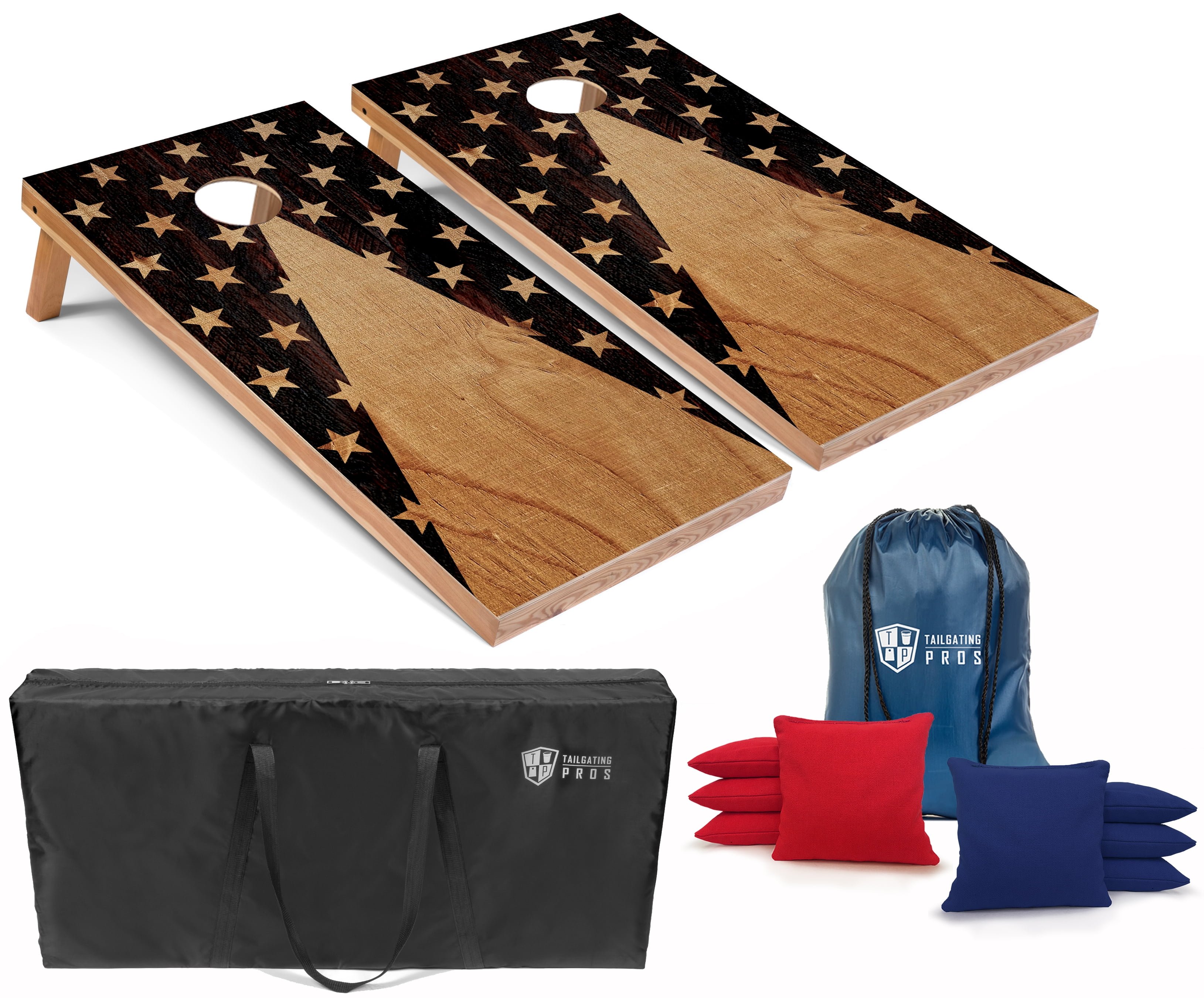 Tailgating Pros Cornhole Board Set w/Bean Bags and Carrying Case - 4'x2 ...