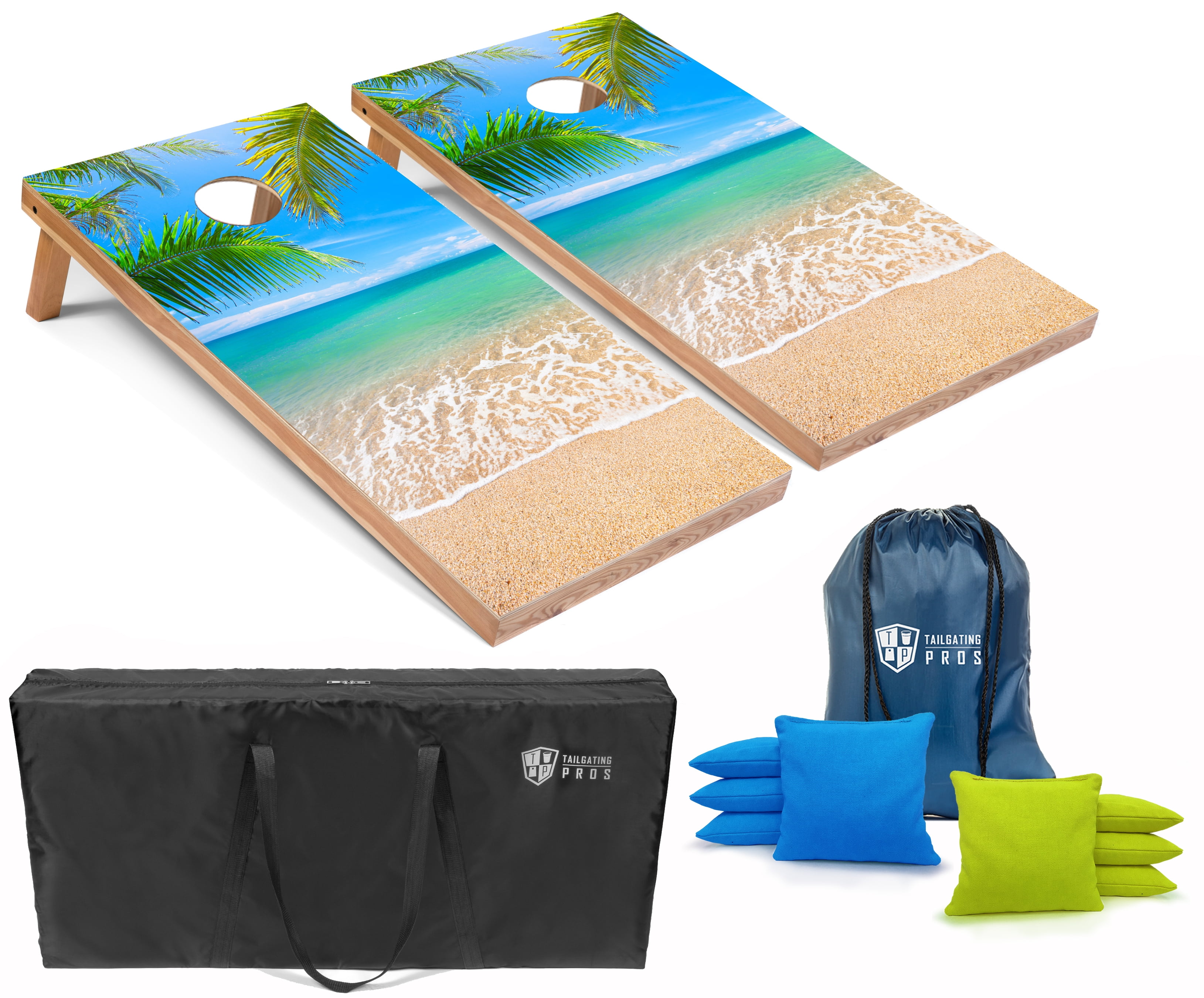 Tailgating Pros Cornhole Board Set w/Bean Bags and Carrying Case - 4'x2 ...