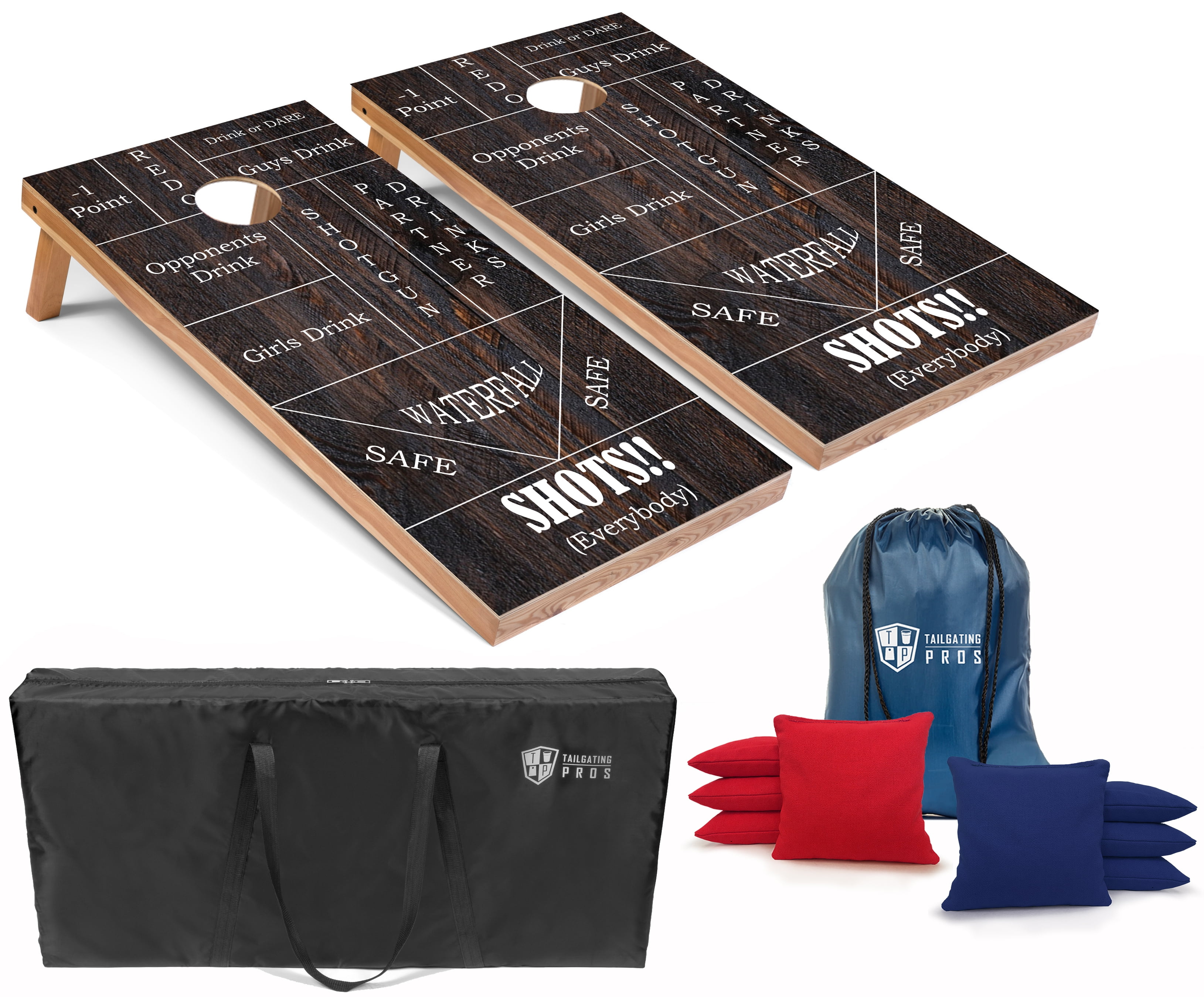 Tailgating Pros Official Size Cornhole Set - 4'x2' Game w/Carrying Case ...