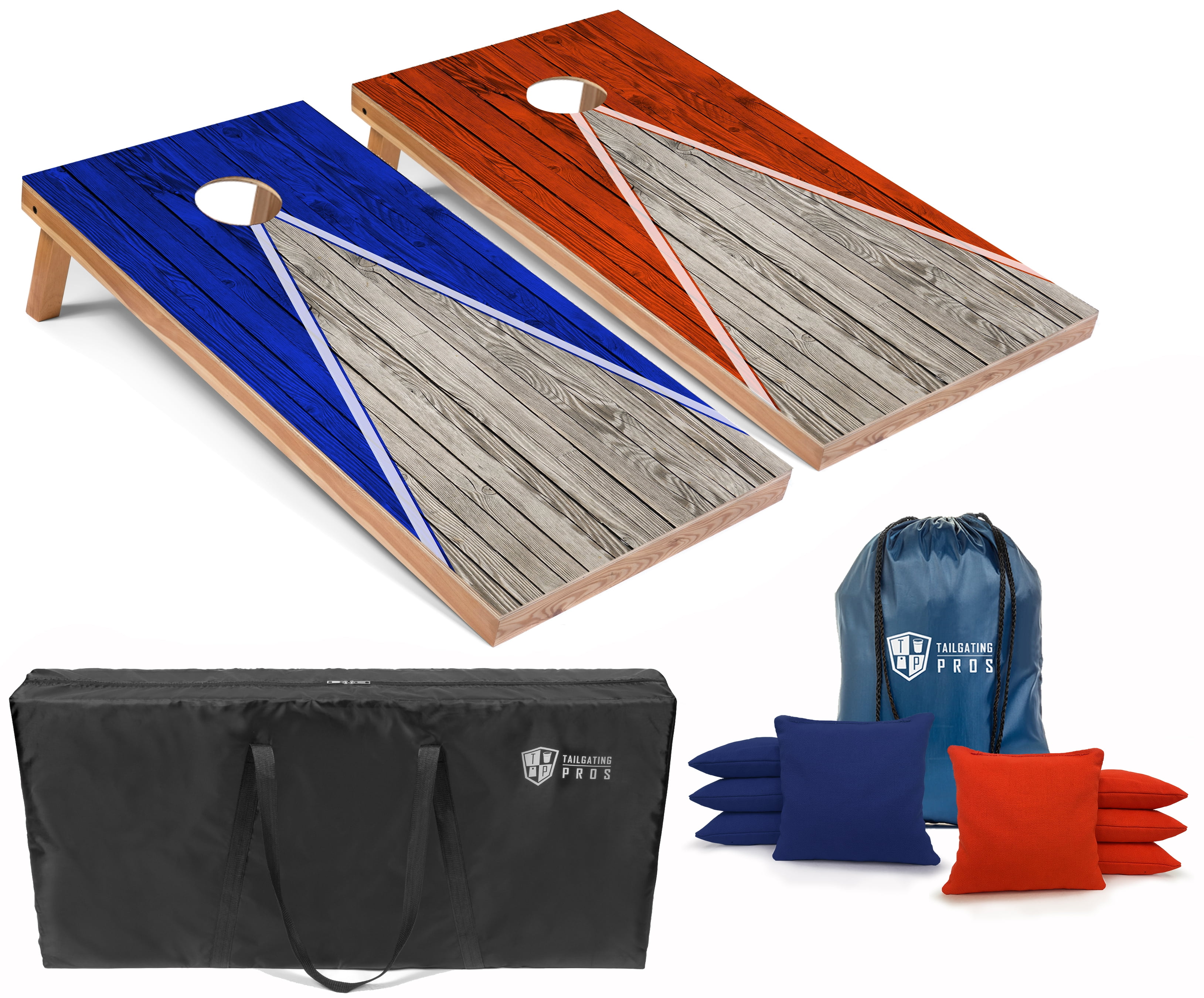Tailgating Pros Pyramid Cornhole Board Set w/ Bean Bags and Carrying ...