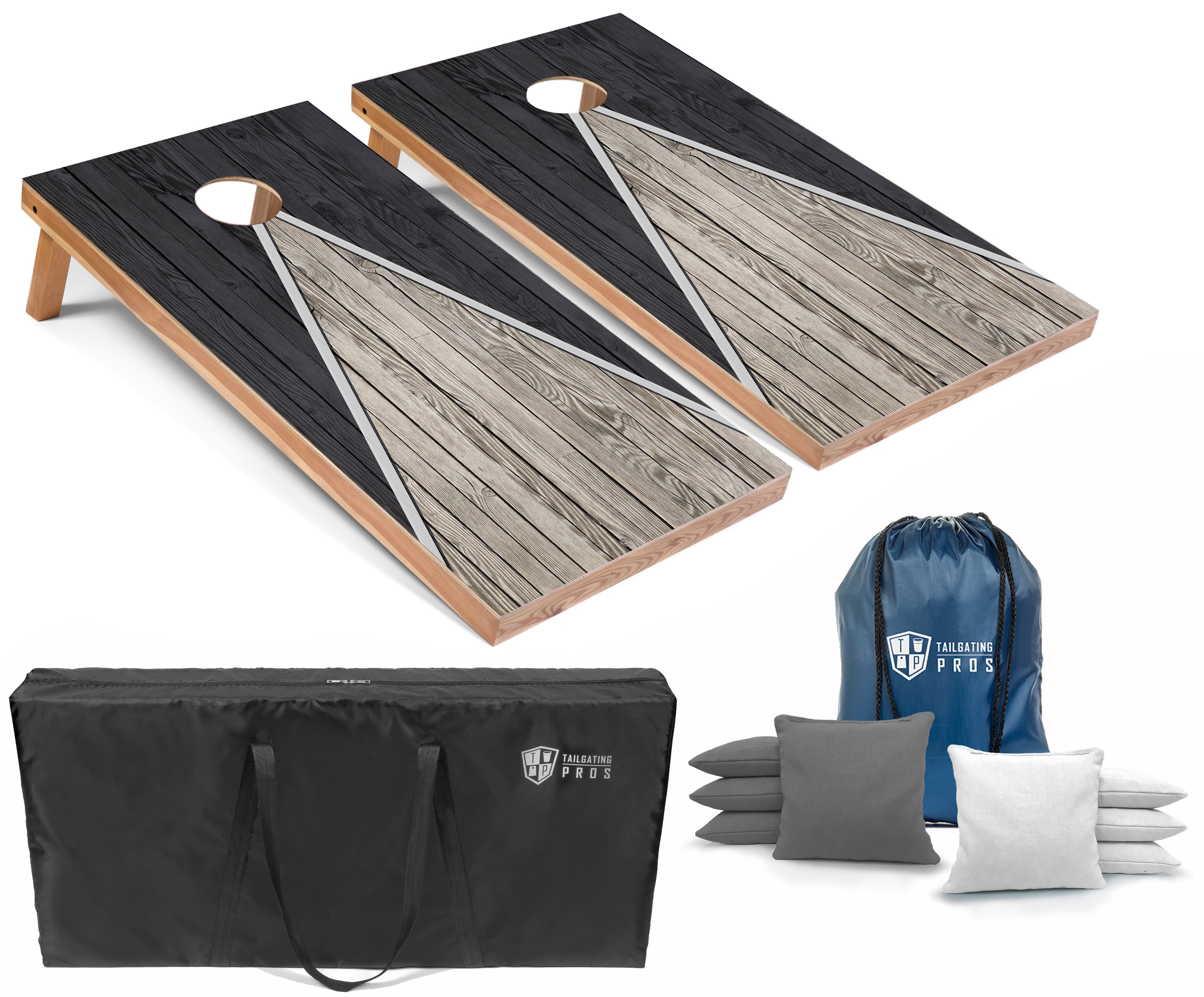 Tailgating Pros Pyramid Cornhole Board Set w/ Bean Bags and Carrying ...
