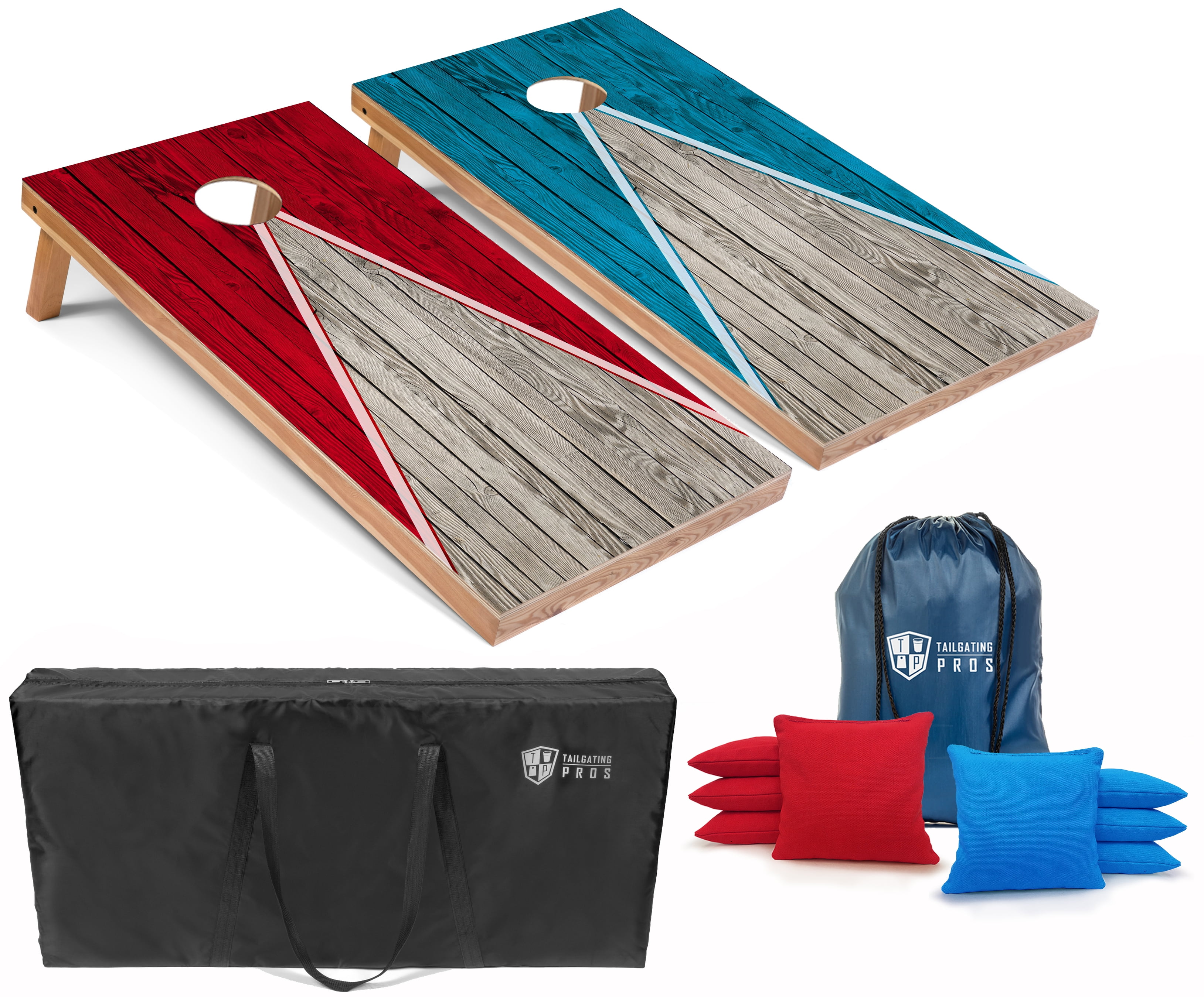 Tailgating Pros Cornhole Board Set, 4'x2' Wooden Regulation Game with ...