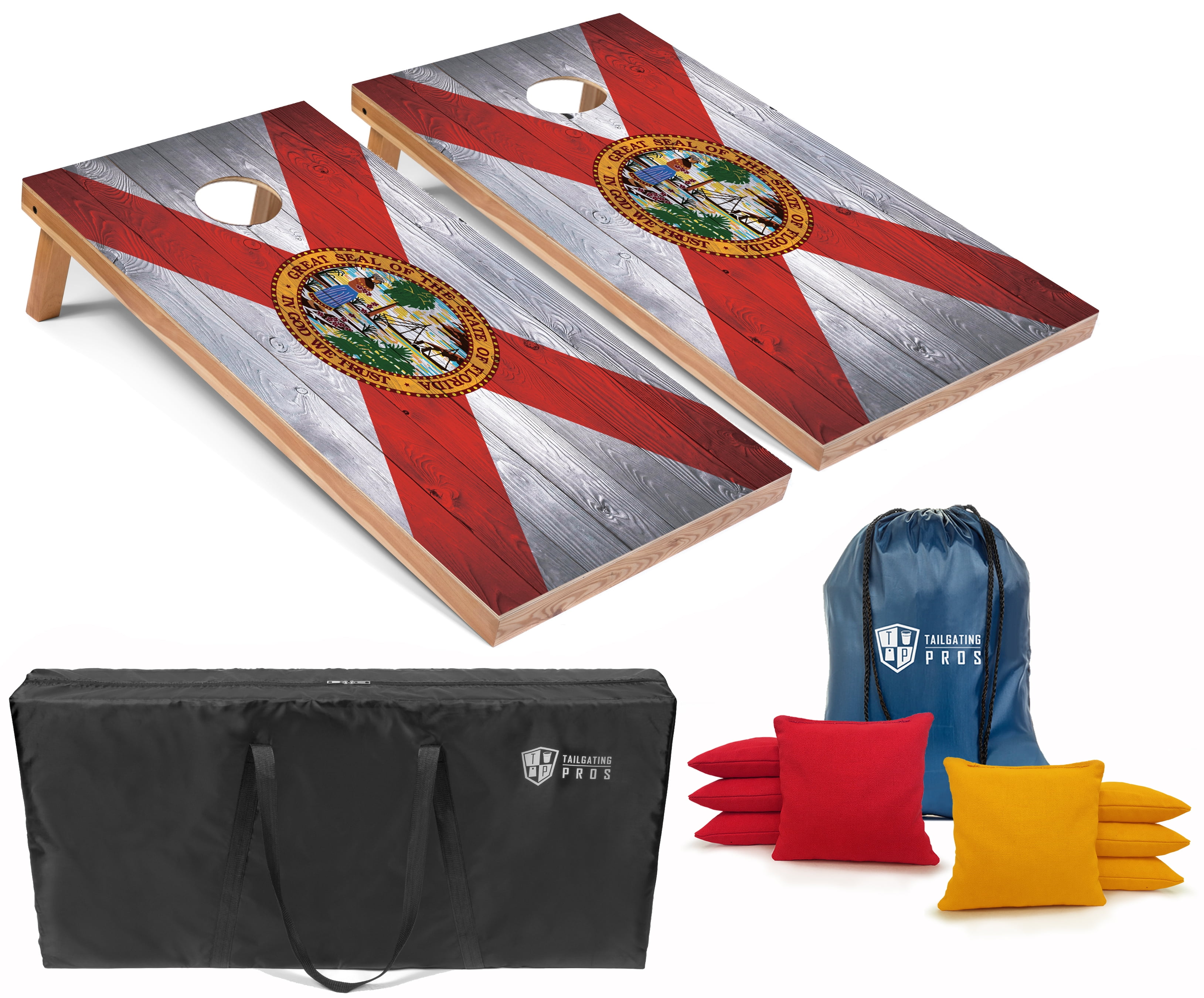 Tailgating Pros Regulation Cornhole Boards Flag Set - Includes 8 Bean ...