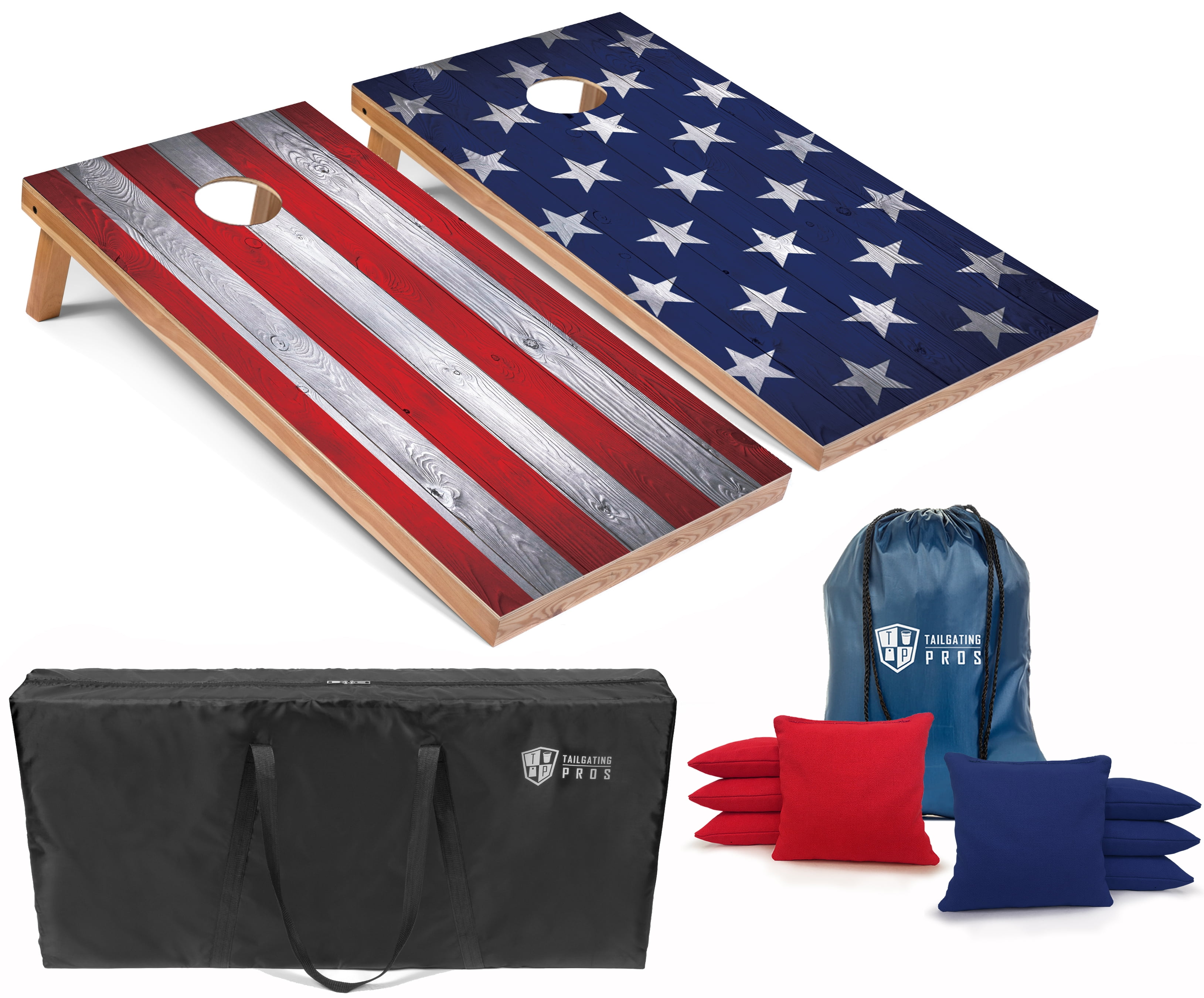 Tailgating Pros Cornhole Set - Regulation Size, 8 Bean Bags, Case, 4'x2 ...