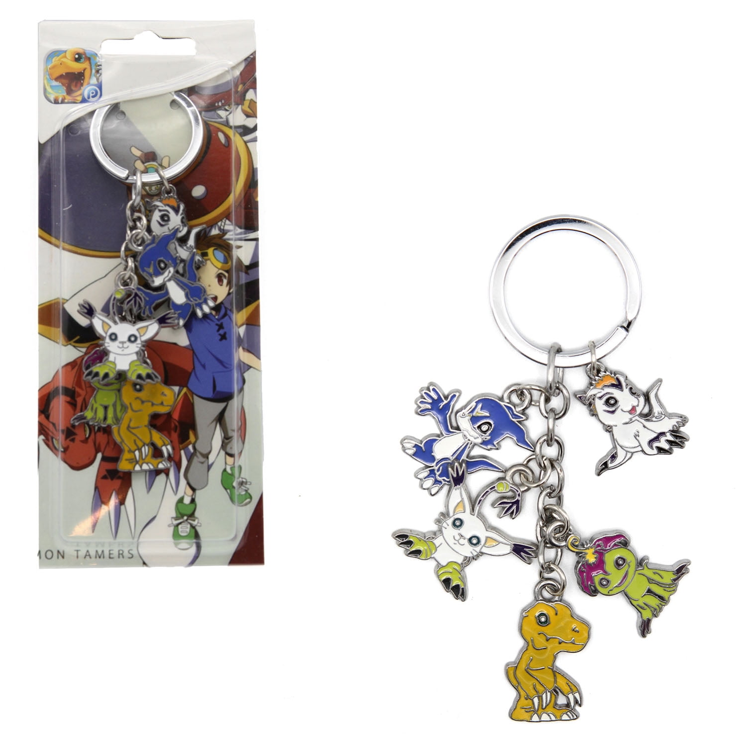 Tailmon Gatomon Agumon Impmon Palmon - Digimon 1" Keychain 5 pc ...