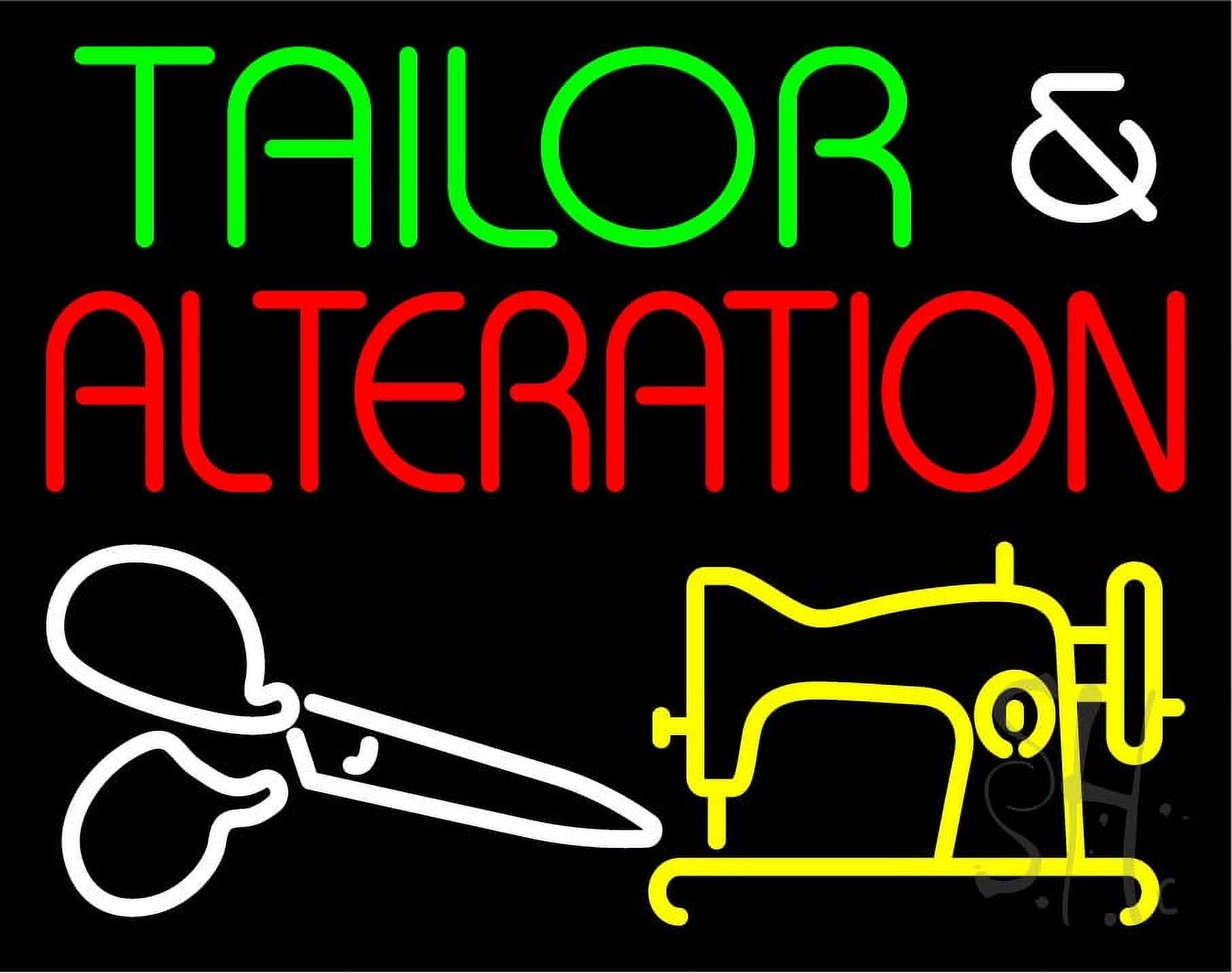 Tailor And Alterations LED Neon Sign 15" Tall x 19" Wide - inches ...