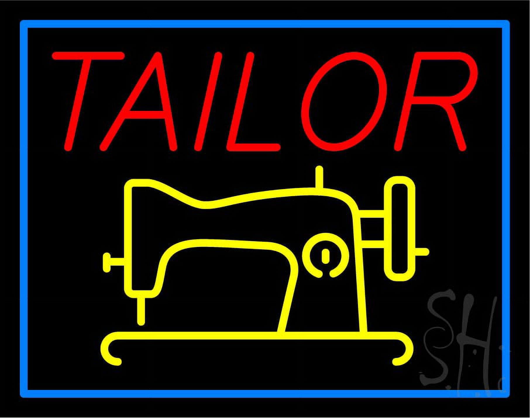 Tailor LED Neon Sign 24" Tall x 31" Wide - inches, Black Square Cut ...