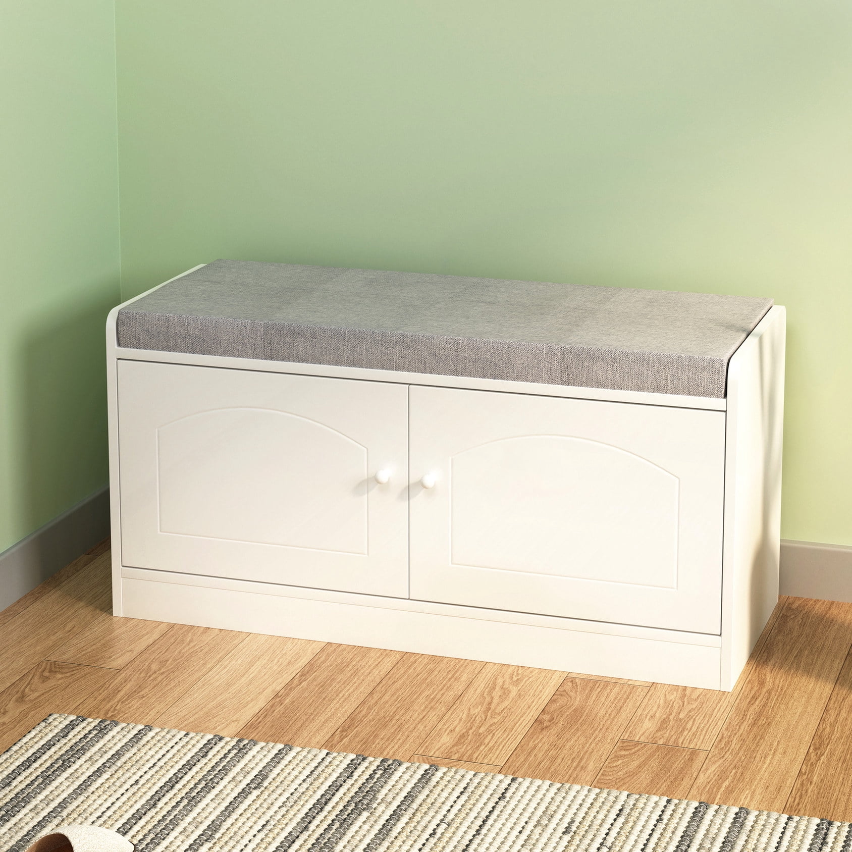Customizable Shelves for Shoe Variety / Sit Comfortably in Bedroom ...