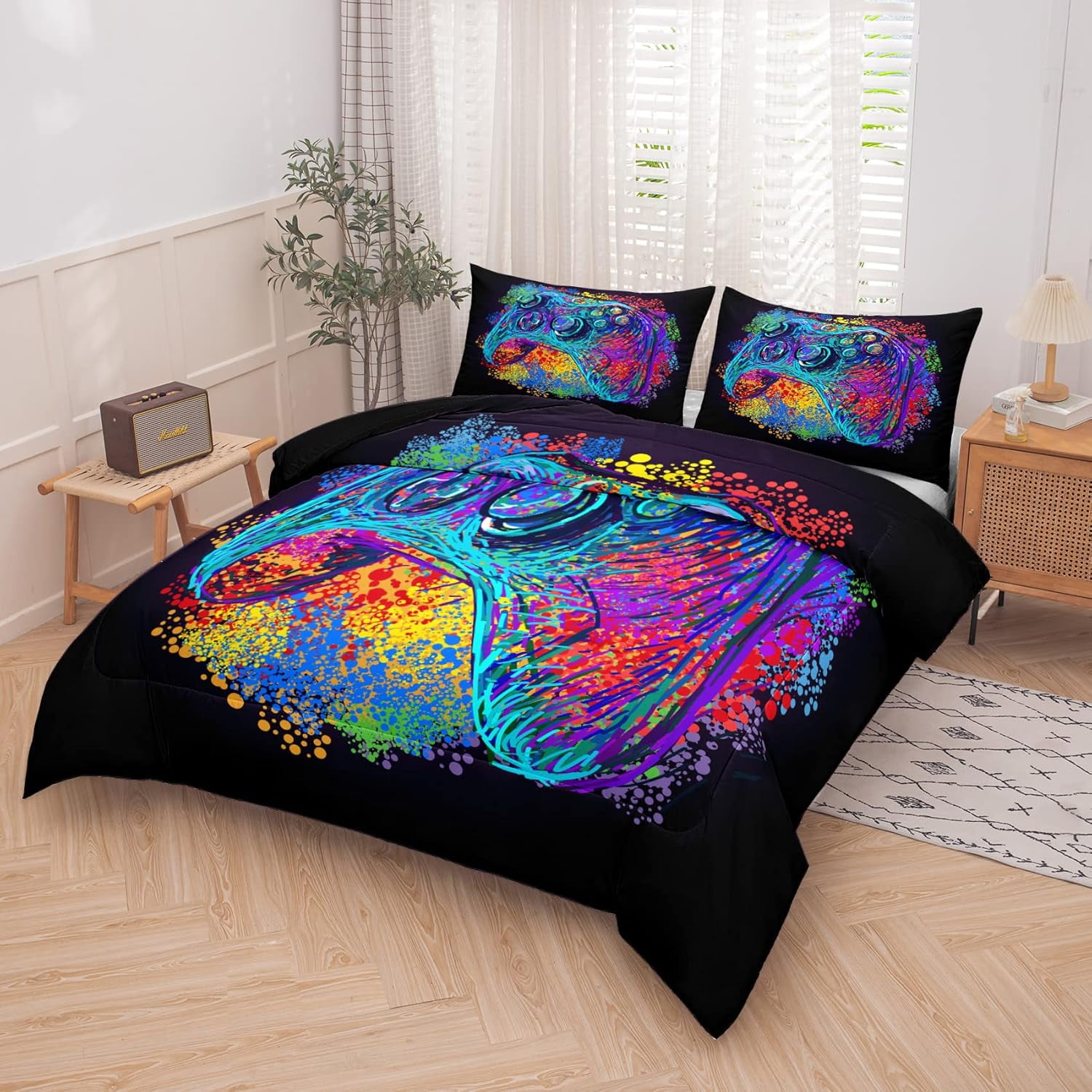 Tailor Shop Galaxy Comforter Set Universe Outer Space Blue and Purple ...