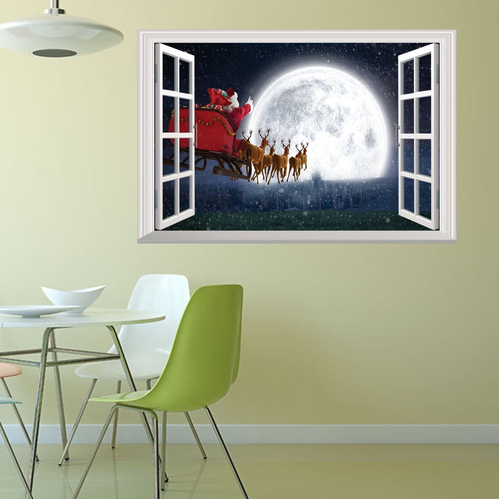Tailored 3D Christmas Wall Sticker Removable Mural Decals Art Living ...