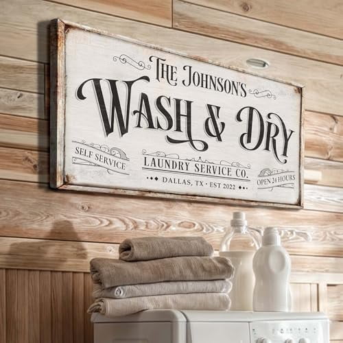 Tailored Canvases: Wash and Dry sign - Laundry Sign, Personalized Wall ...