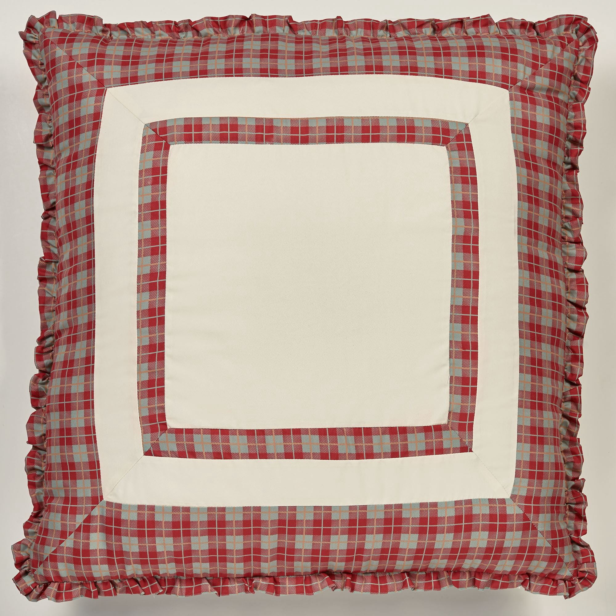 Tailored Euro Sham Red Plaid Ecru Christmas Bedding Holiday Bedroom ...