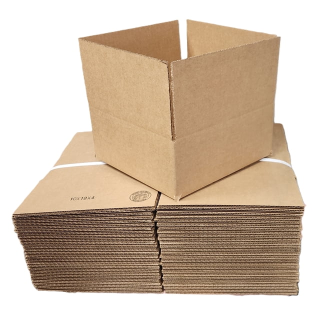Tailored Packaging Corrugated Shipping Boxes 10"L x 10" W x 4" H, 25 ...