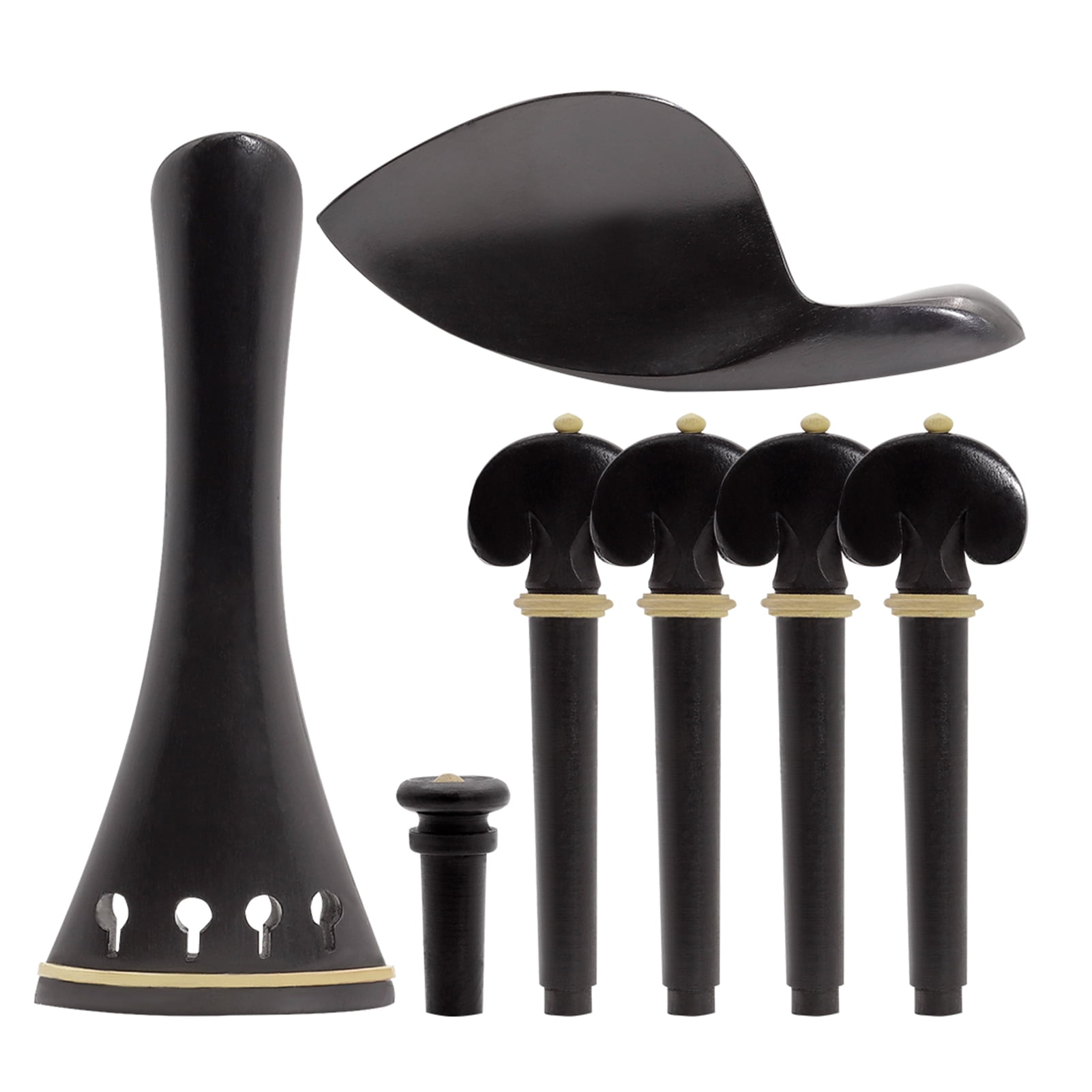 Tailpiece,Violin Set Ebony 4/4 Violin Set Rest End Pin Chin Rest End ...