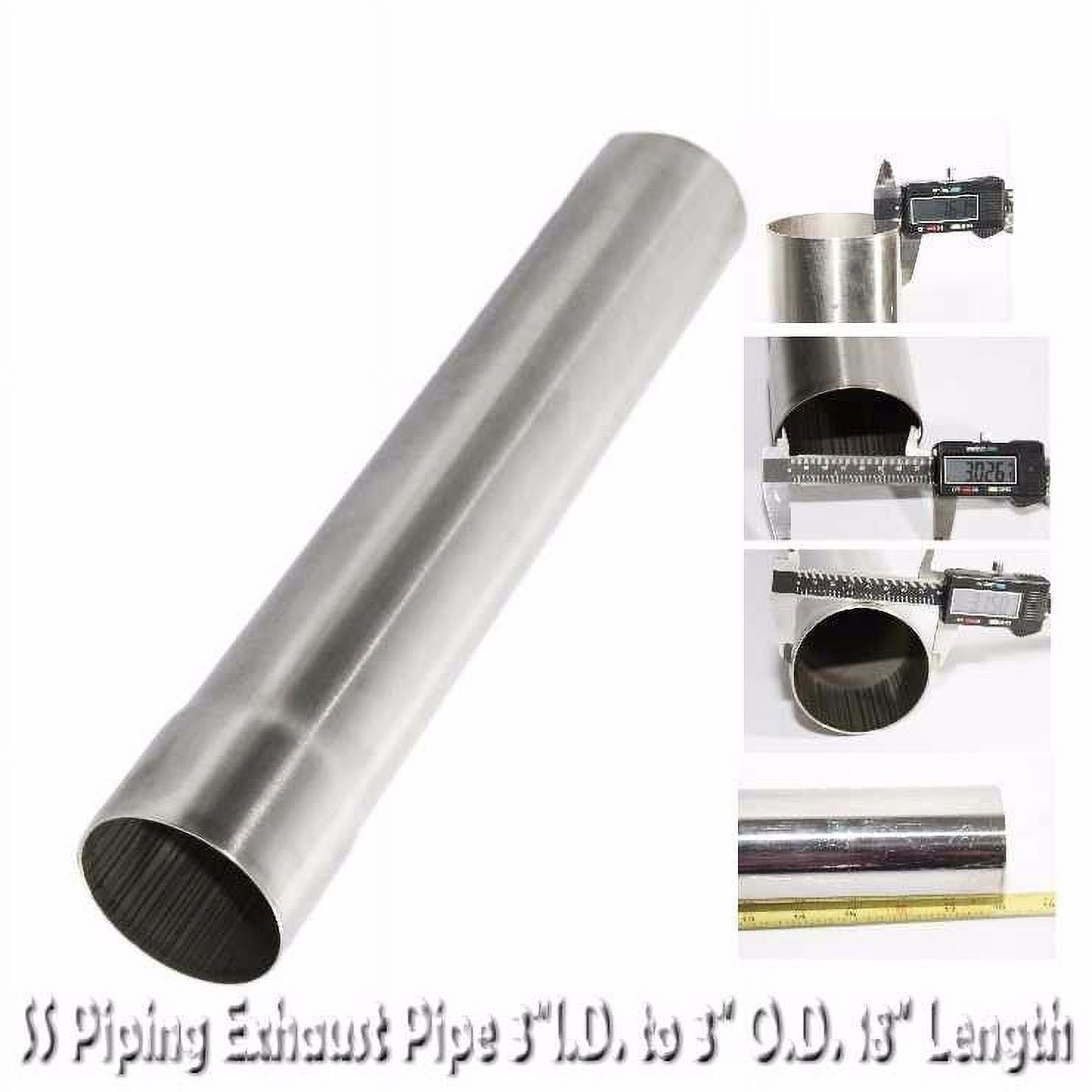 Tailpipe Exhaust Pipe 3" O.D. to 3" I.D. 18" Length Stainless Steel ...