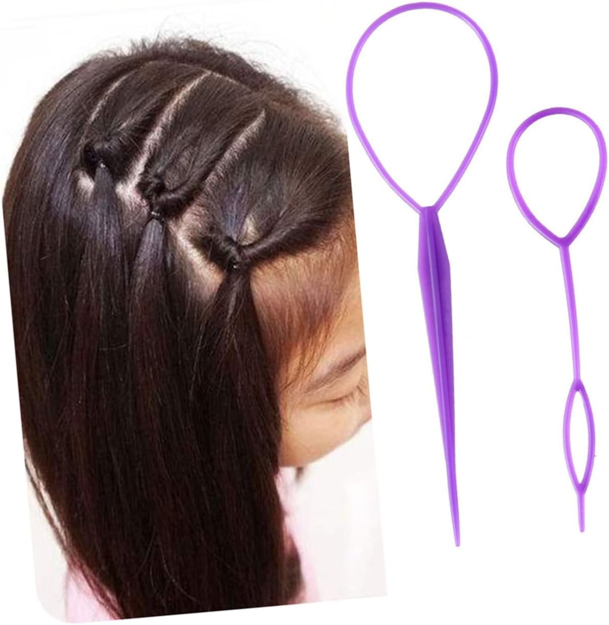 Tails 20 Pairs Topsy Tail Plastic Pull Hair Needle Tail Hair Braid for ...