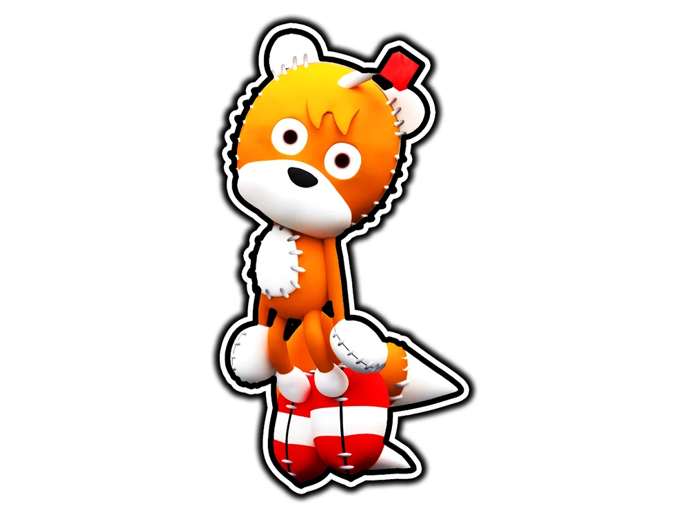 Tails Doll Sticker Sonic & Friends Sticker Cartoon Sticker, Phone Decal ...