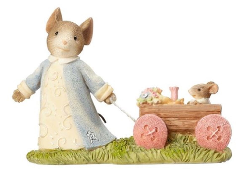 Tails with Heart Cute as a Button Mouse Pulling Wagon Figurine 4060185 ...