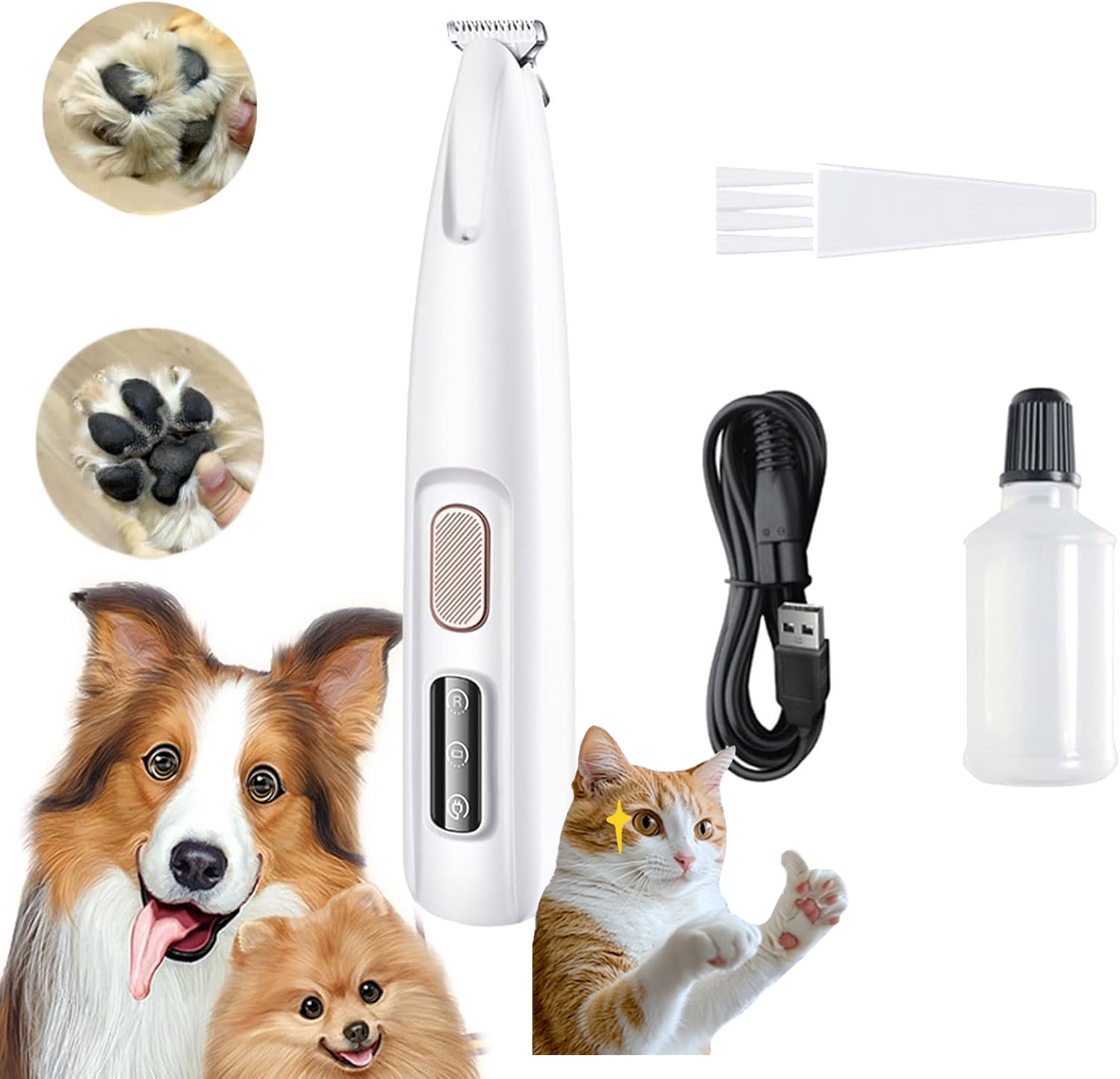 Tailseew Dog Paw Trimmer, Pet Micro Precision Trimmer, 2 Speed Low ...