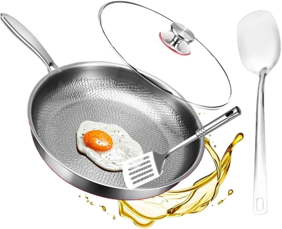 Taima Titanium Pan, Non-stick Titanium Hammered Pan Pro with Lid, New ...