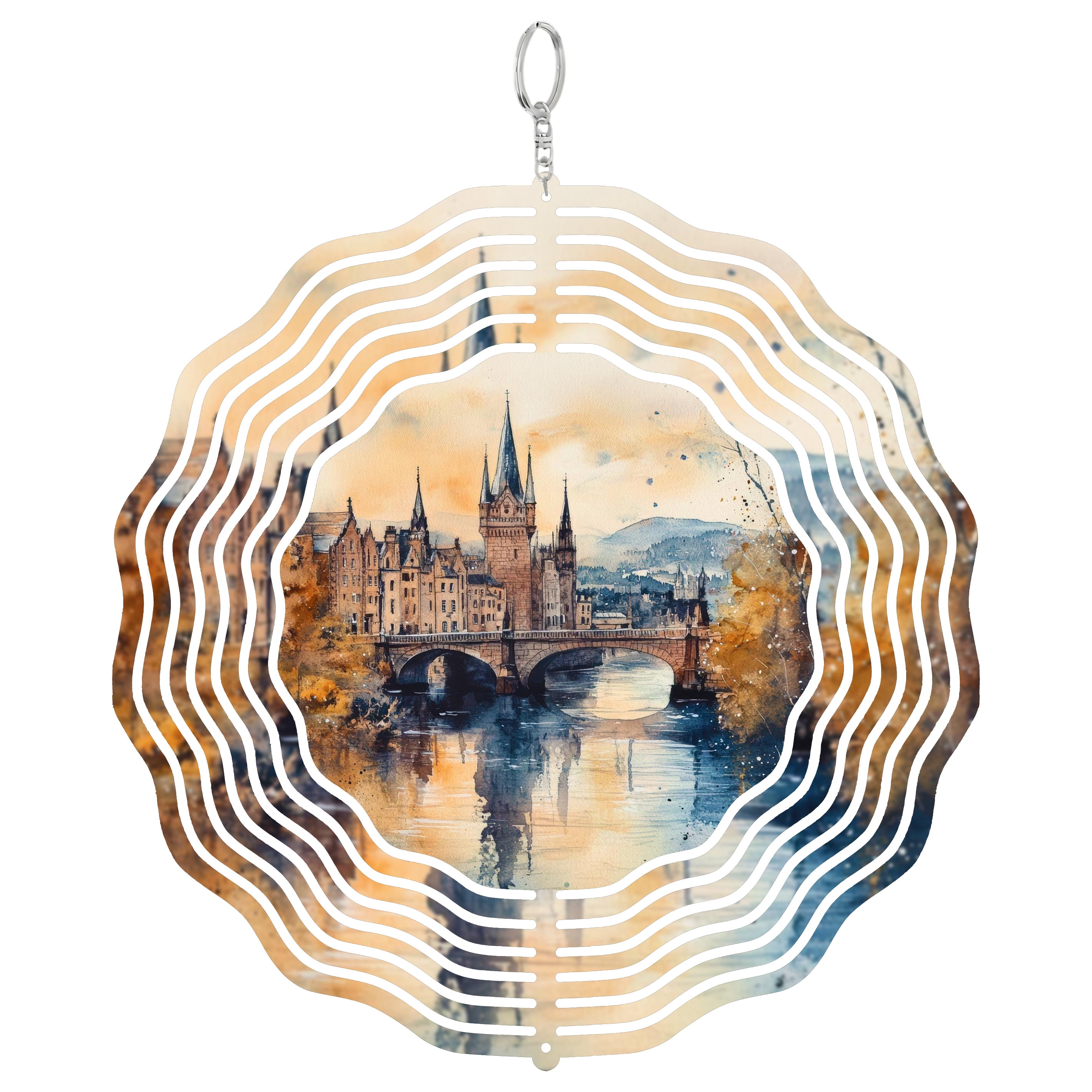 Tain Scotland Wind Spinner, Kinetic 3D Historic Town Garden Art Decor ...