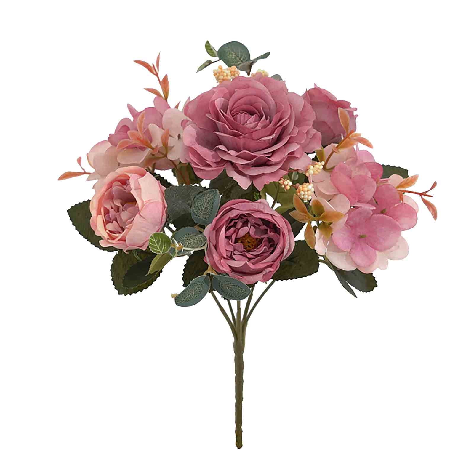 Tainini Artificial Flower Bouquet 6Head, Fake Silk Flower for DIY Craft ...