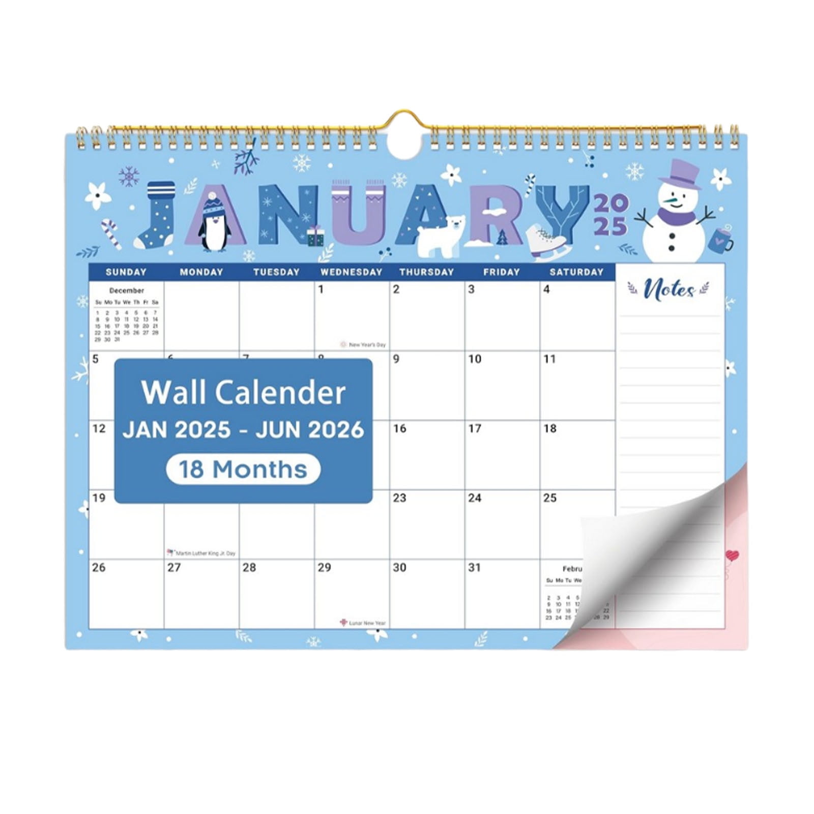 Tainini Clearance ! 2025 Wall Calendar, 18 Monthly Wall Calendar from ...