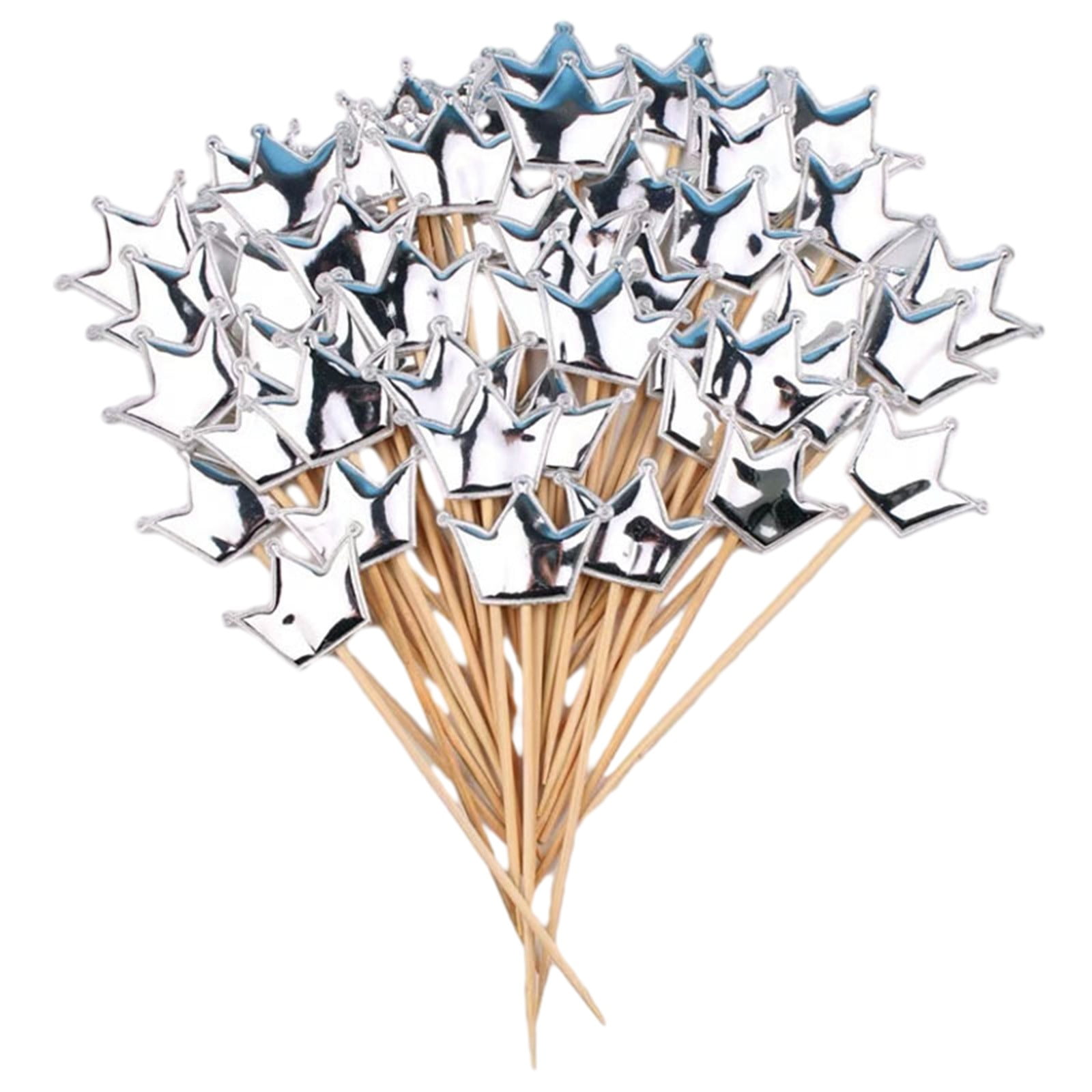 Tainini 50 PCS Heart Cocktail Picks 4.7 Heart Bamboo toothpicks Heart ...