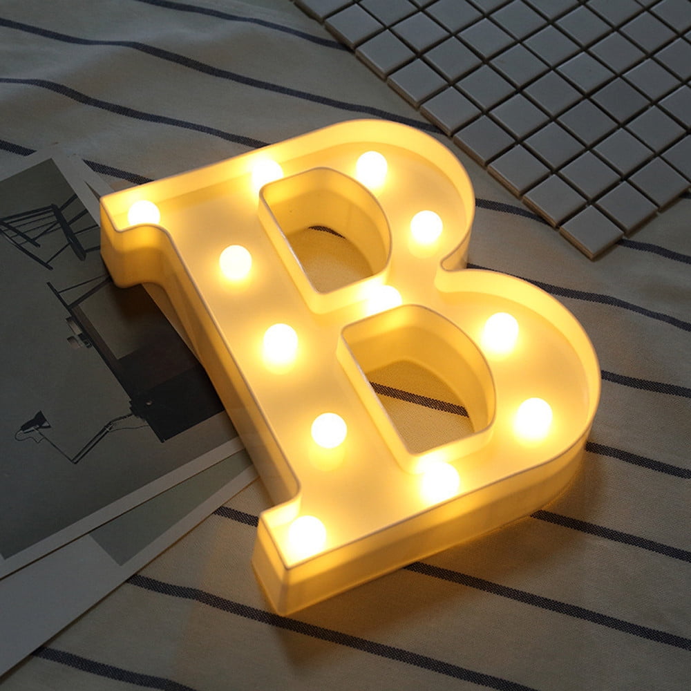Tainini Alphabet LED Letter Lights Light Up White Plastic Letters ...