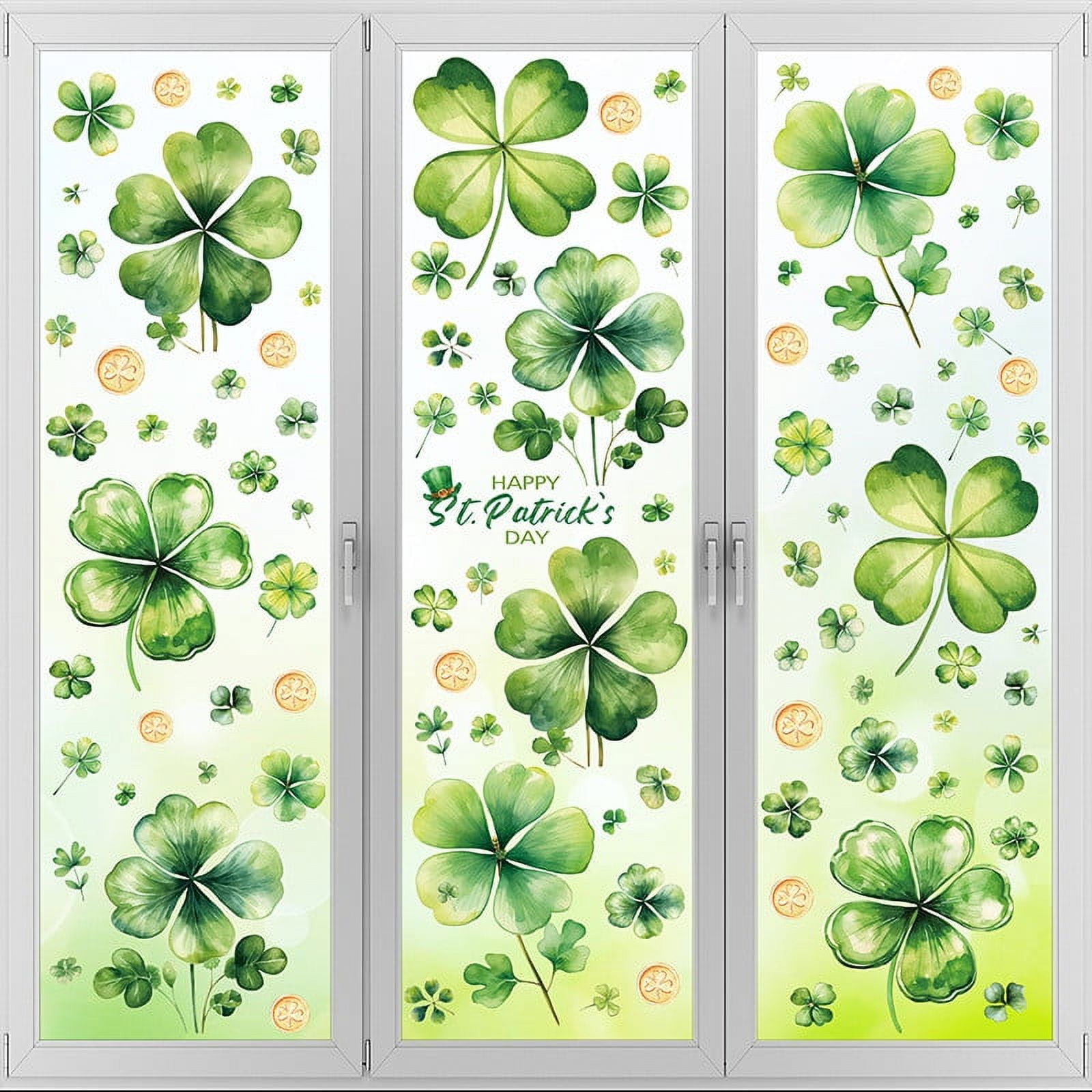Tainini Clearance! Ireland St. Patrick Window Stickers Four-leaf Holiday Party Shopping Mall ...