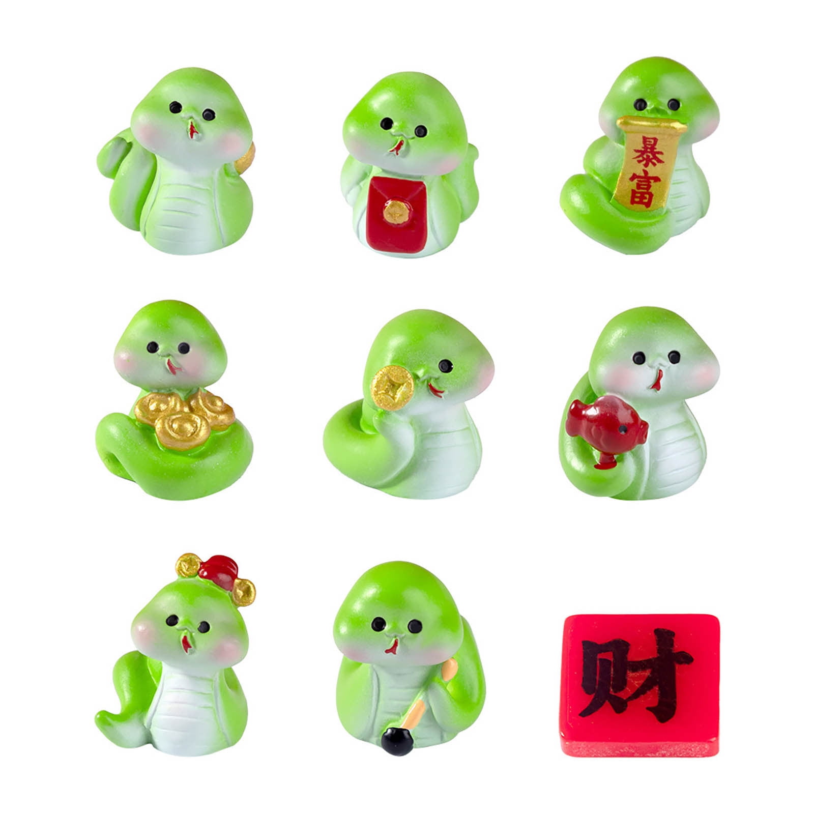 Tainini Clearance Sale !9Pcs Miniature Snake Figurine Resin Snake ...