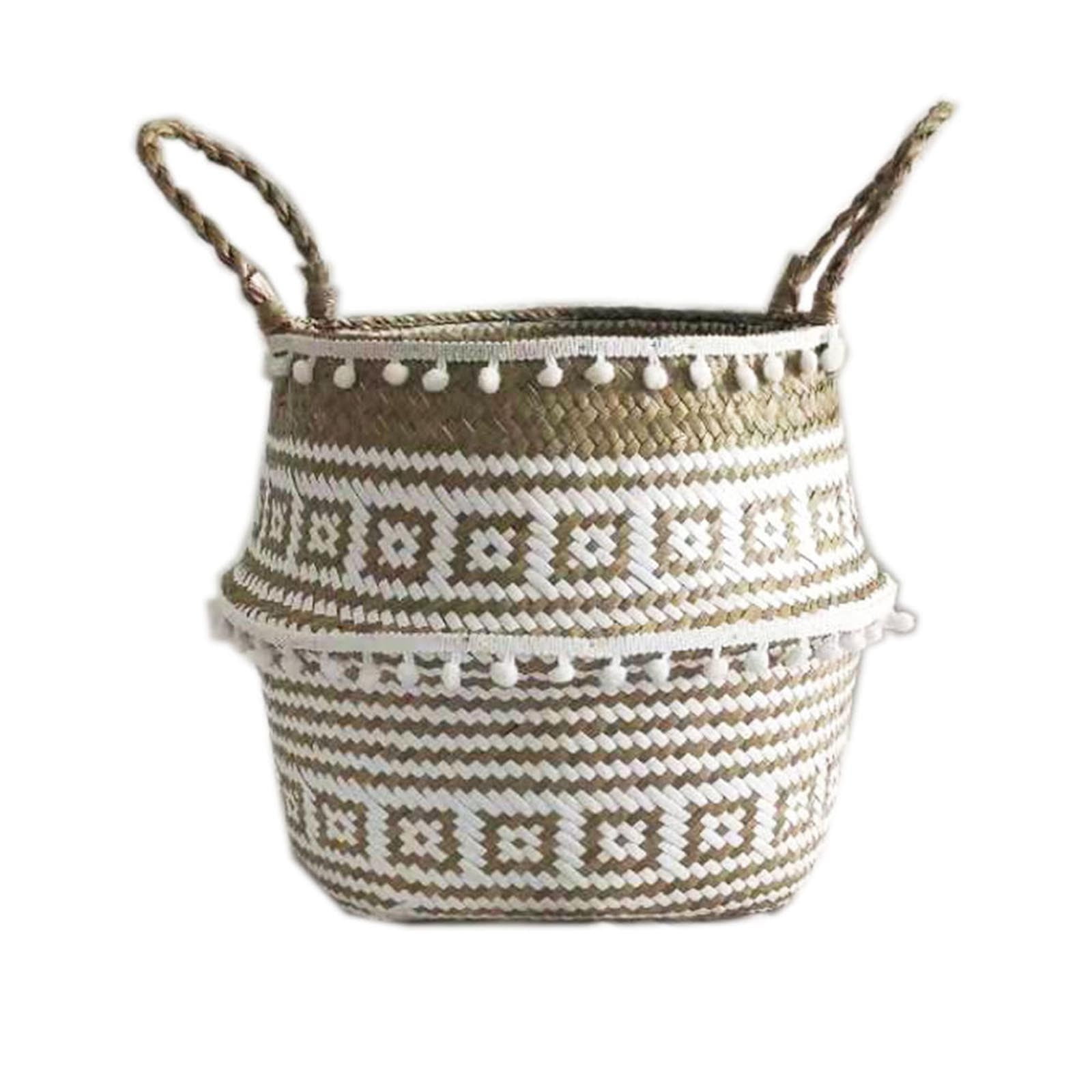 Tainini Clearance Sale !Basket with Handles Natural Woven Planter ...