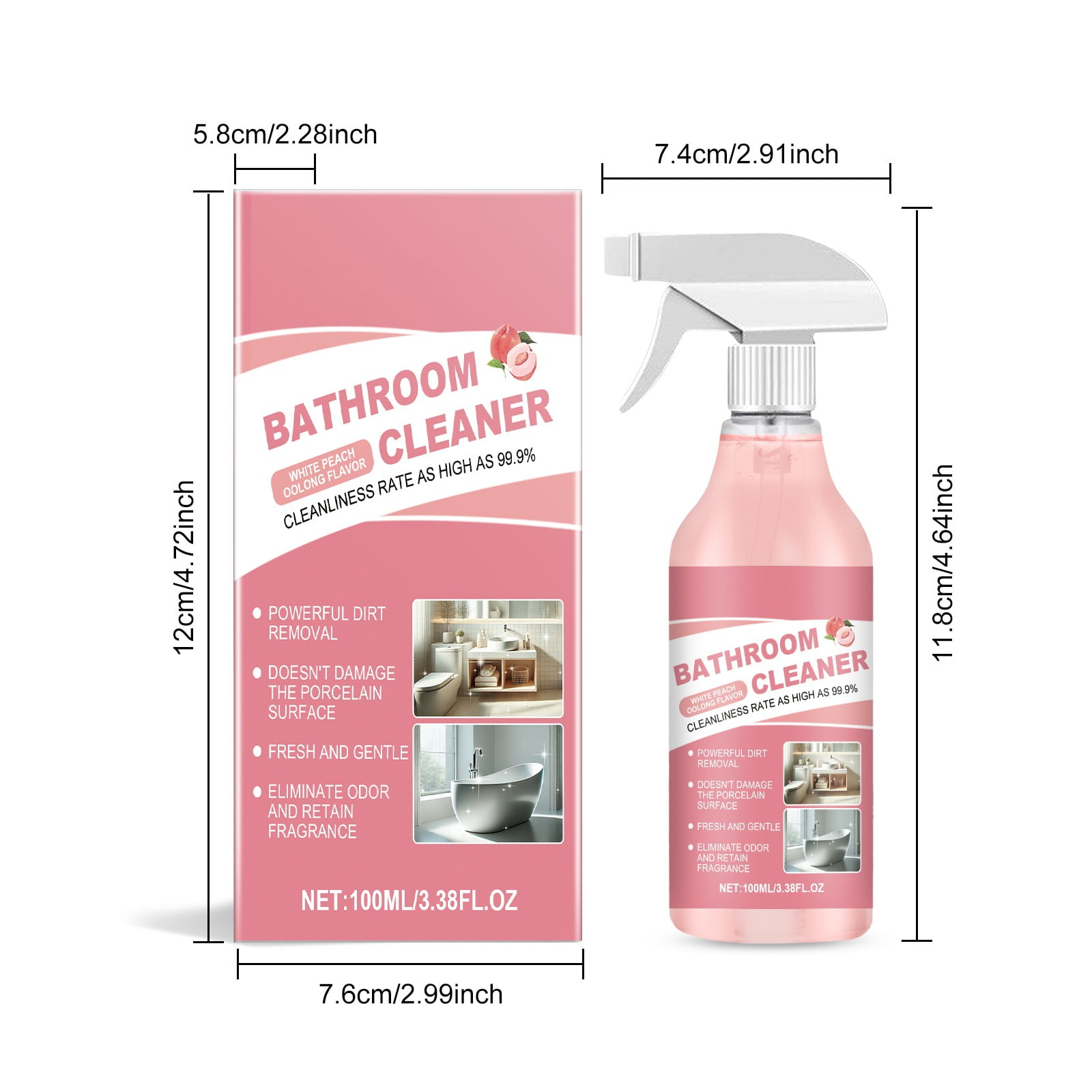 Tainini Cleaner Hard Water Stain Remover - Soap Scum, Calcium, Lime ...