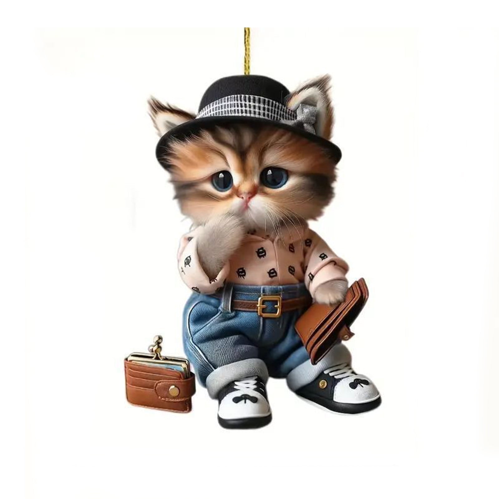 Tainini Cute Cat Keychain,Cat Acrylic Keychain Aesthetic Stylish ...