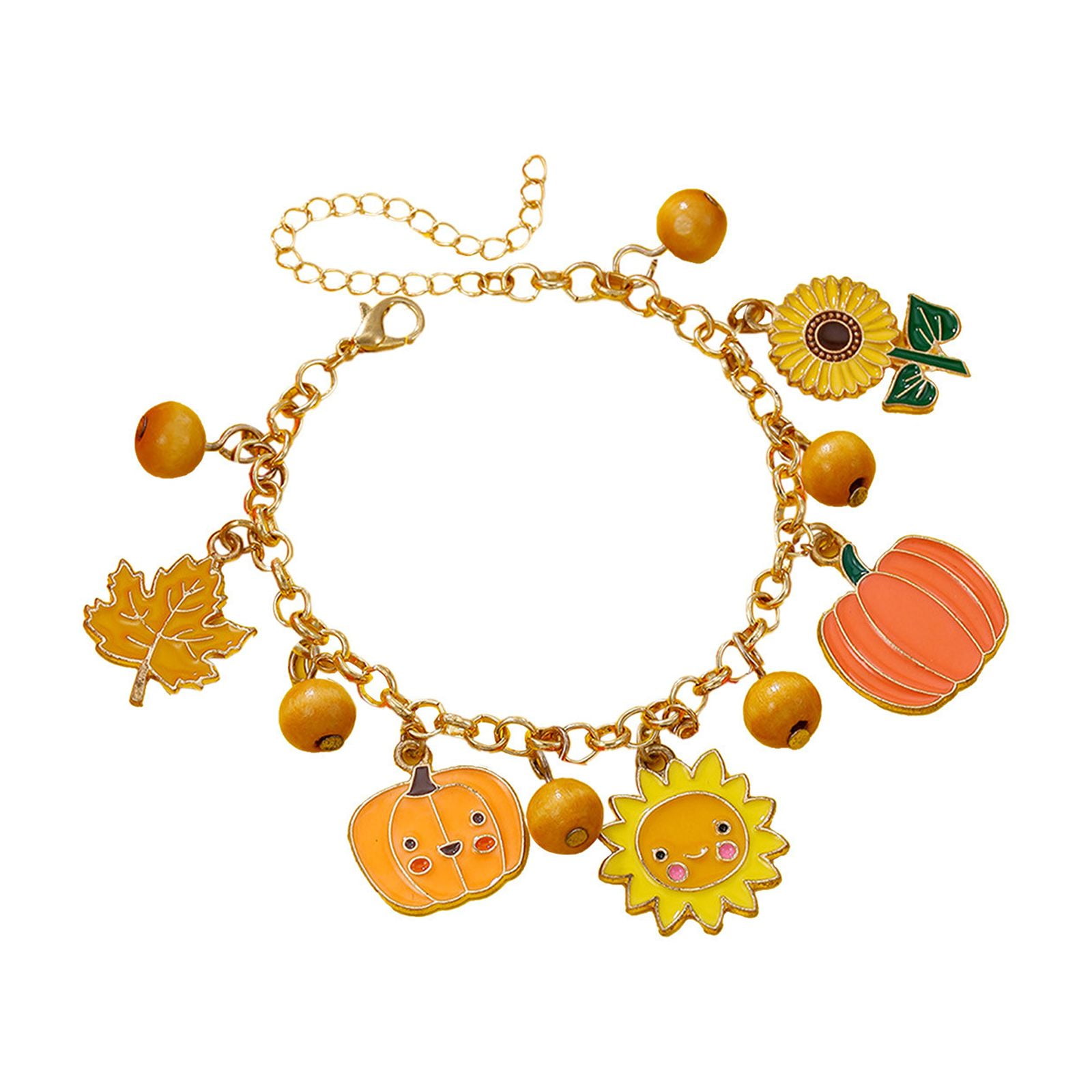 Tainini Thanksgiving Bracelets Beaded, Stretch Fall Bracelets Pumpkin Turkey Maple Leaf ...