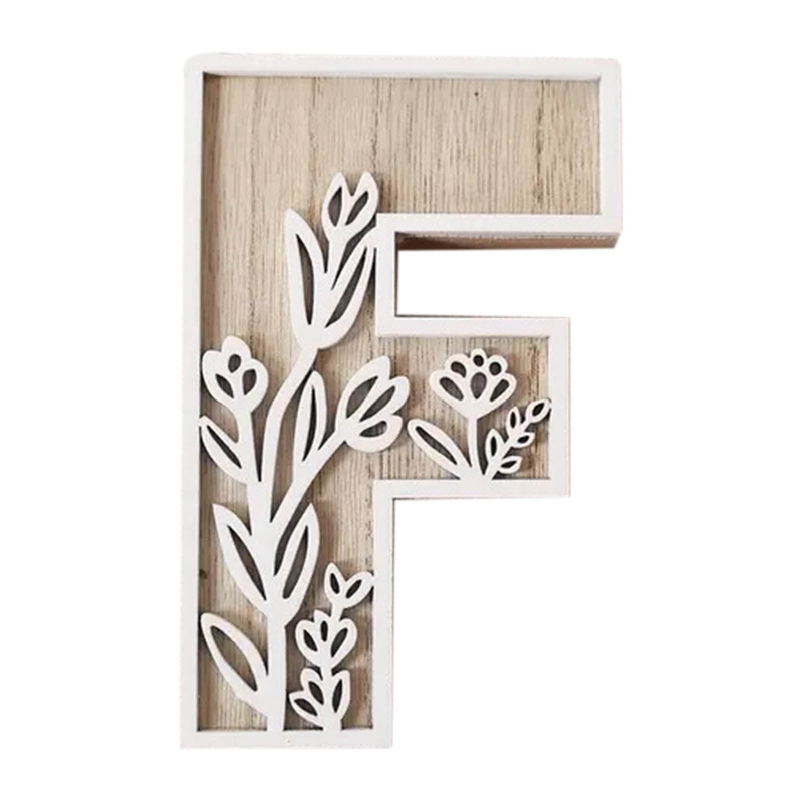 Tainini Wooden F Letters ,Flowered Paintable Wooden Nursery Letters for ...
