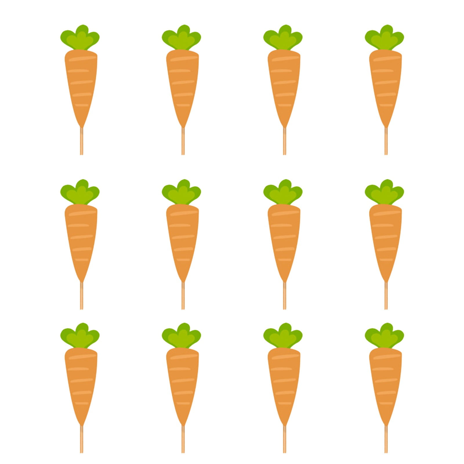 Tainini Clearance Sales! 12Pcs Easter Carrot Cupcake Toppers , Easter ...