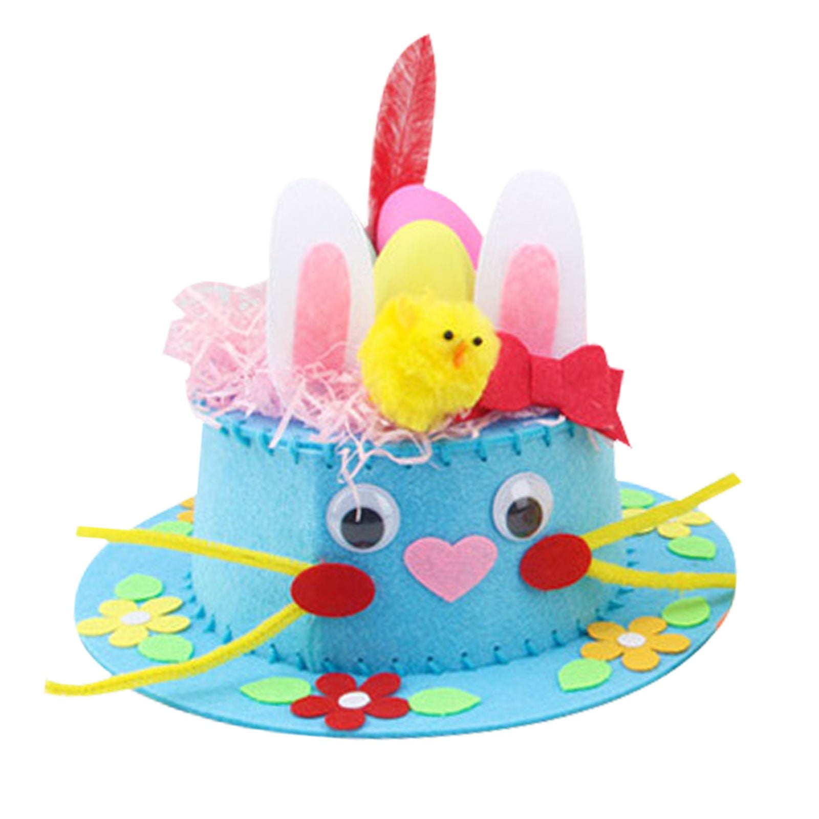 Tainini Easter Bonnet Kit Easter DIY Set with Straw Hats for Kids Make ...