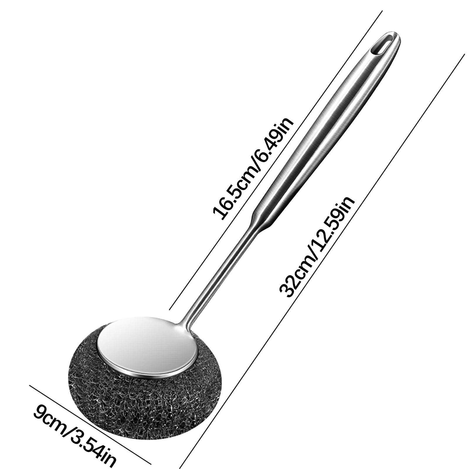 Tainini Stainless Steel Scrubber with Handle, Steel Wool Scrubber for ...