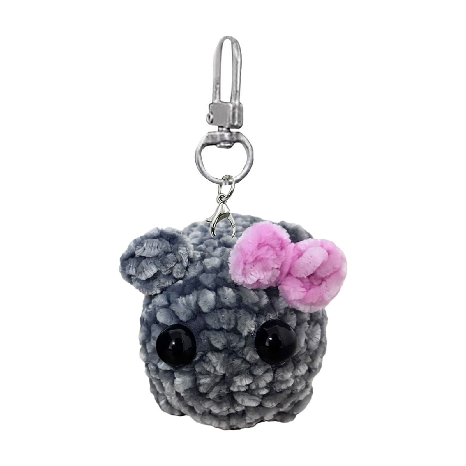 Tainini Cute Hamster Meme Keychain,Crochet Sad Hamster Meme with Bow ...