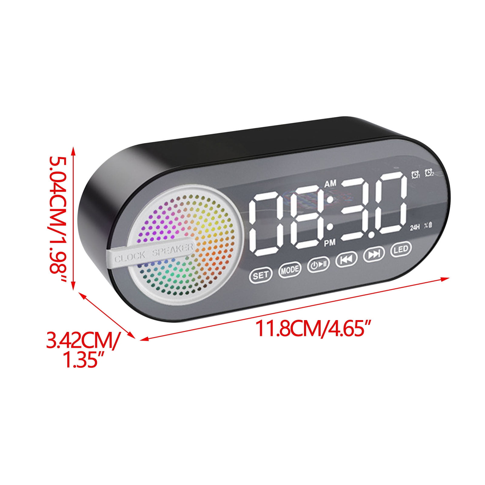 Tainini Digital Alarm Clock with Bluetooth Speaker,Desk Clock for ...